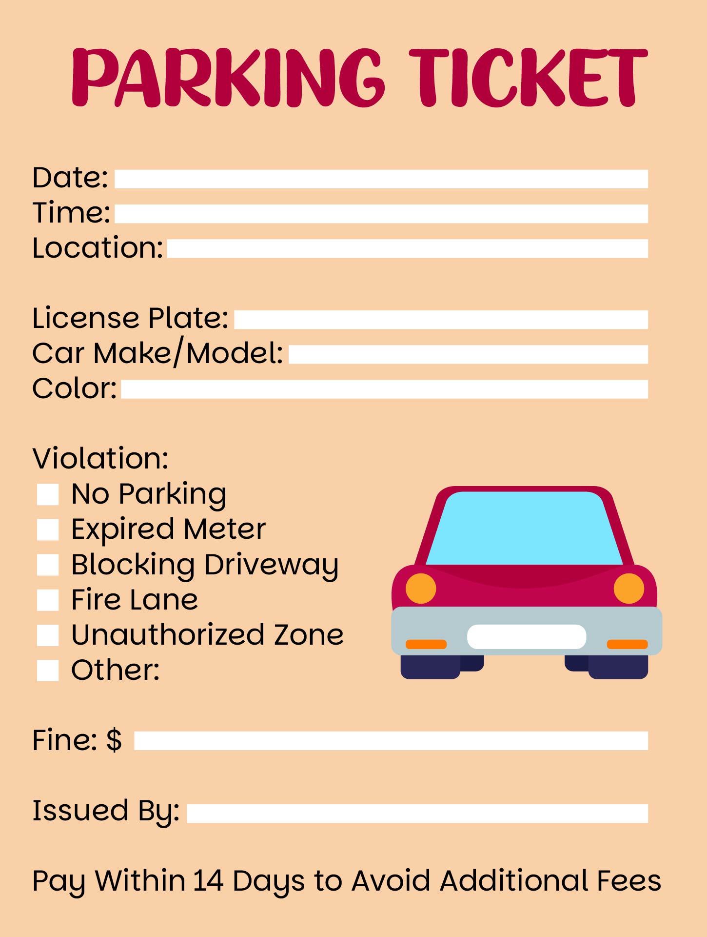 Parking Violation Template
