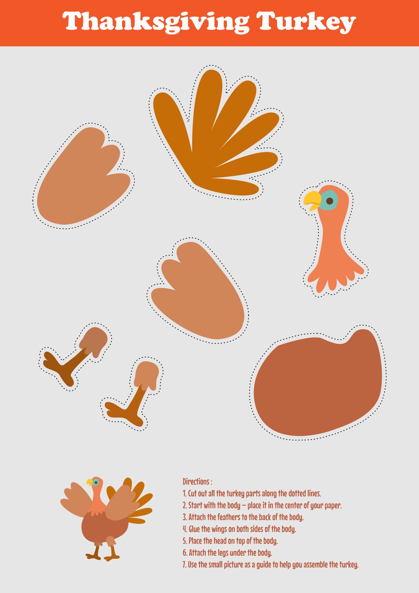 Turkey Cutout Printable
