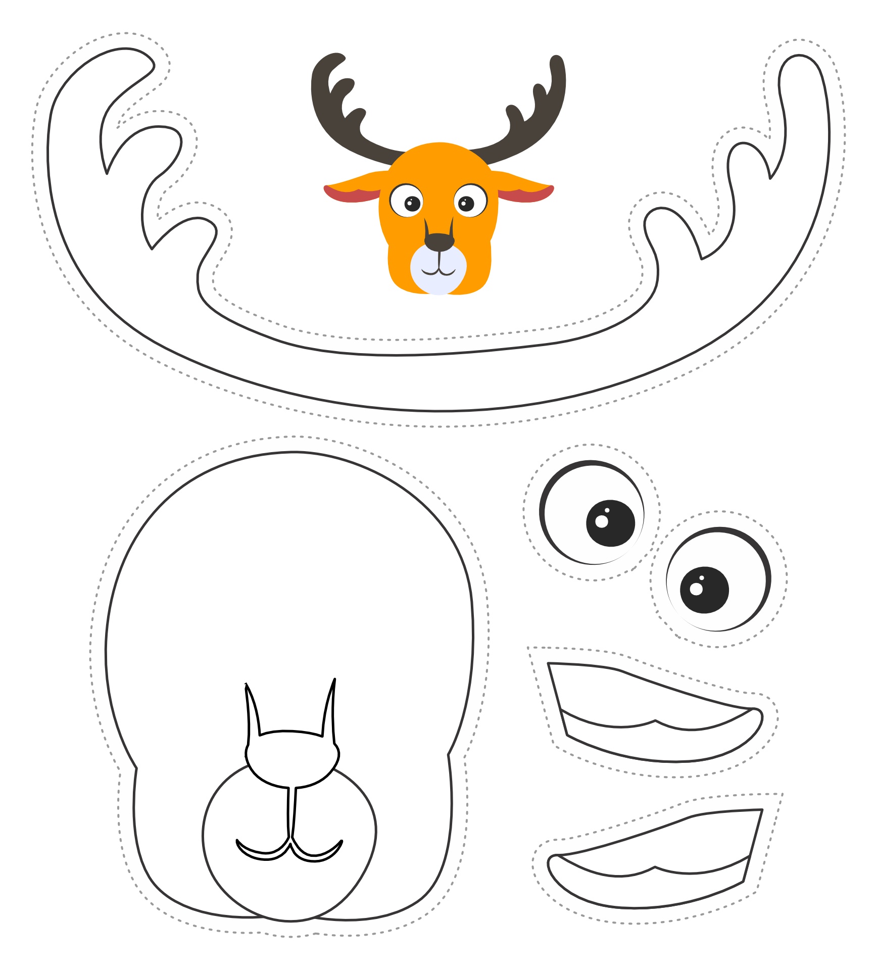 Reindeer Outline Printable Printable World Holiday