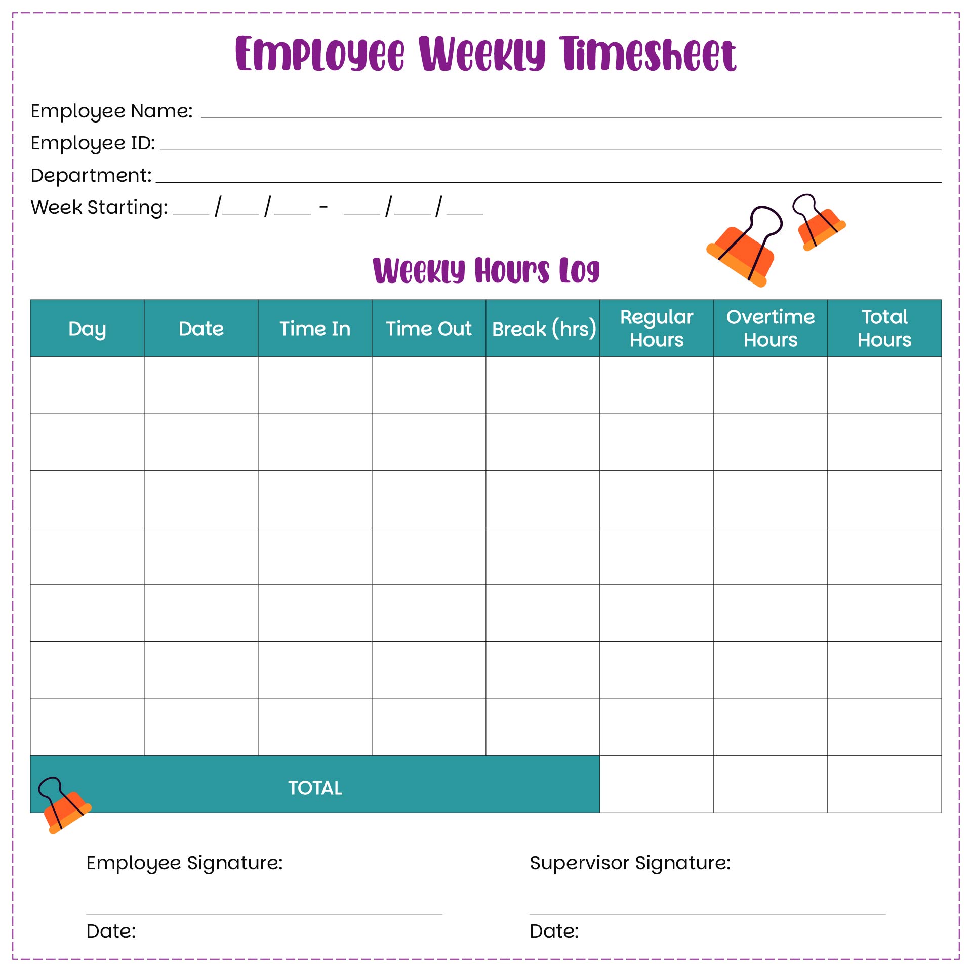 Pin On Office Stuff Free Timesheet Template Printables Word Excel 