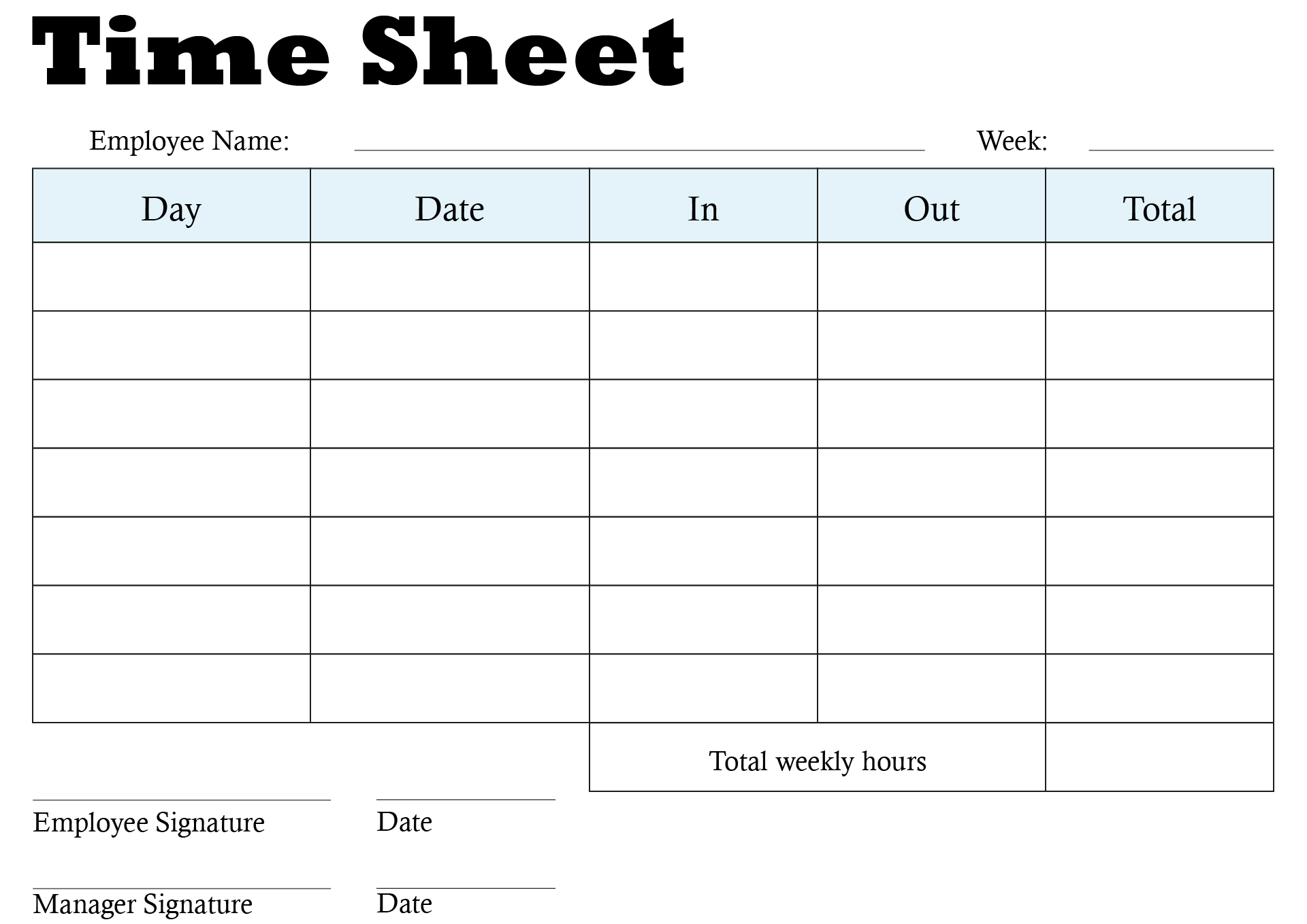 Employee Time Sheets Printable Printable Form Templates And Letter
