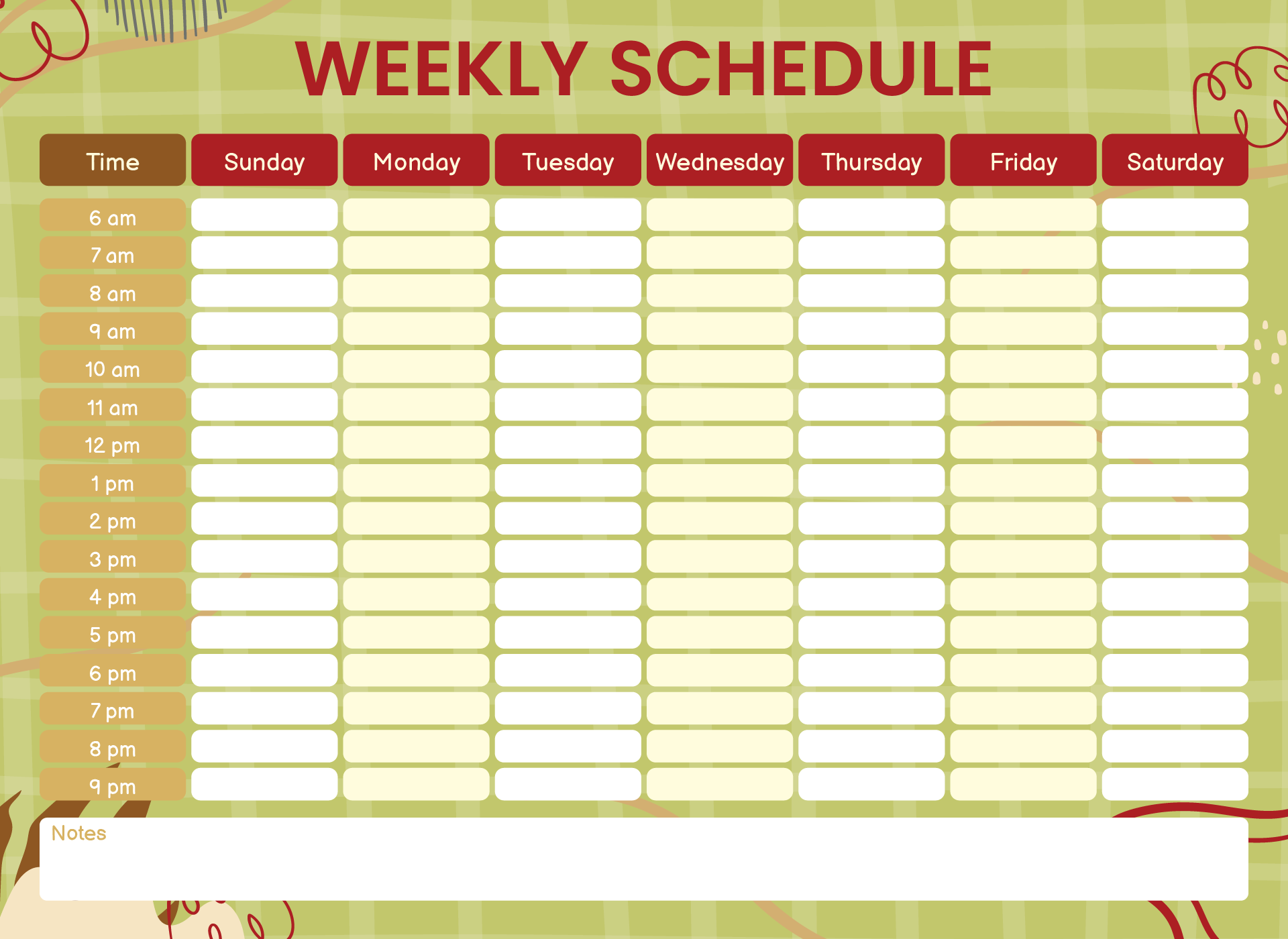 10 Best Printable Hourly Planner Printablee