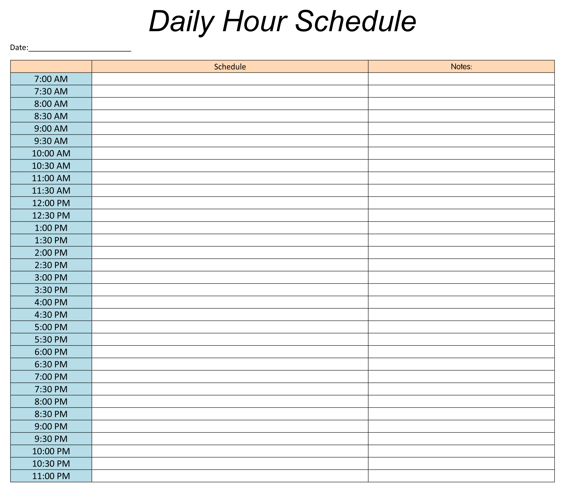 Free template for hourly daily schedule - wibooy Free template for hourly daily schedule - wibooy