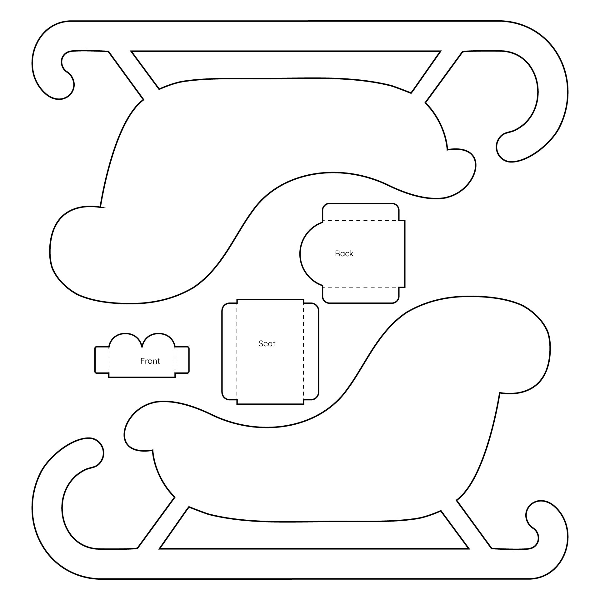 Full Size Template Printable Santa Sleigh Template
