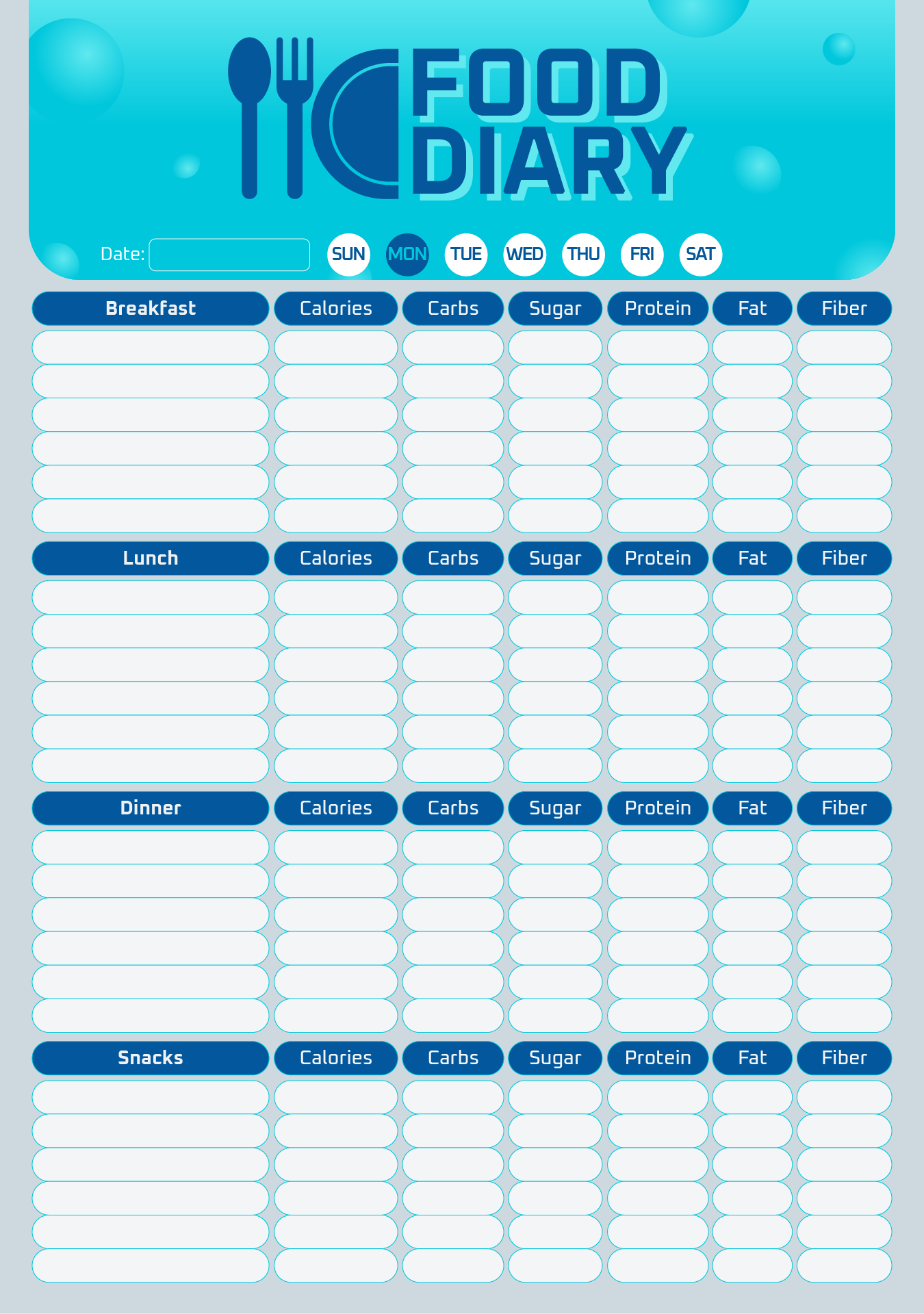 10 Best Printable 7 Day Food Journal PDF For Free At Printablee