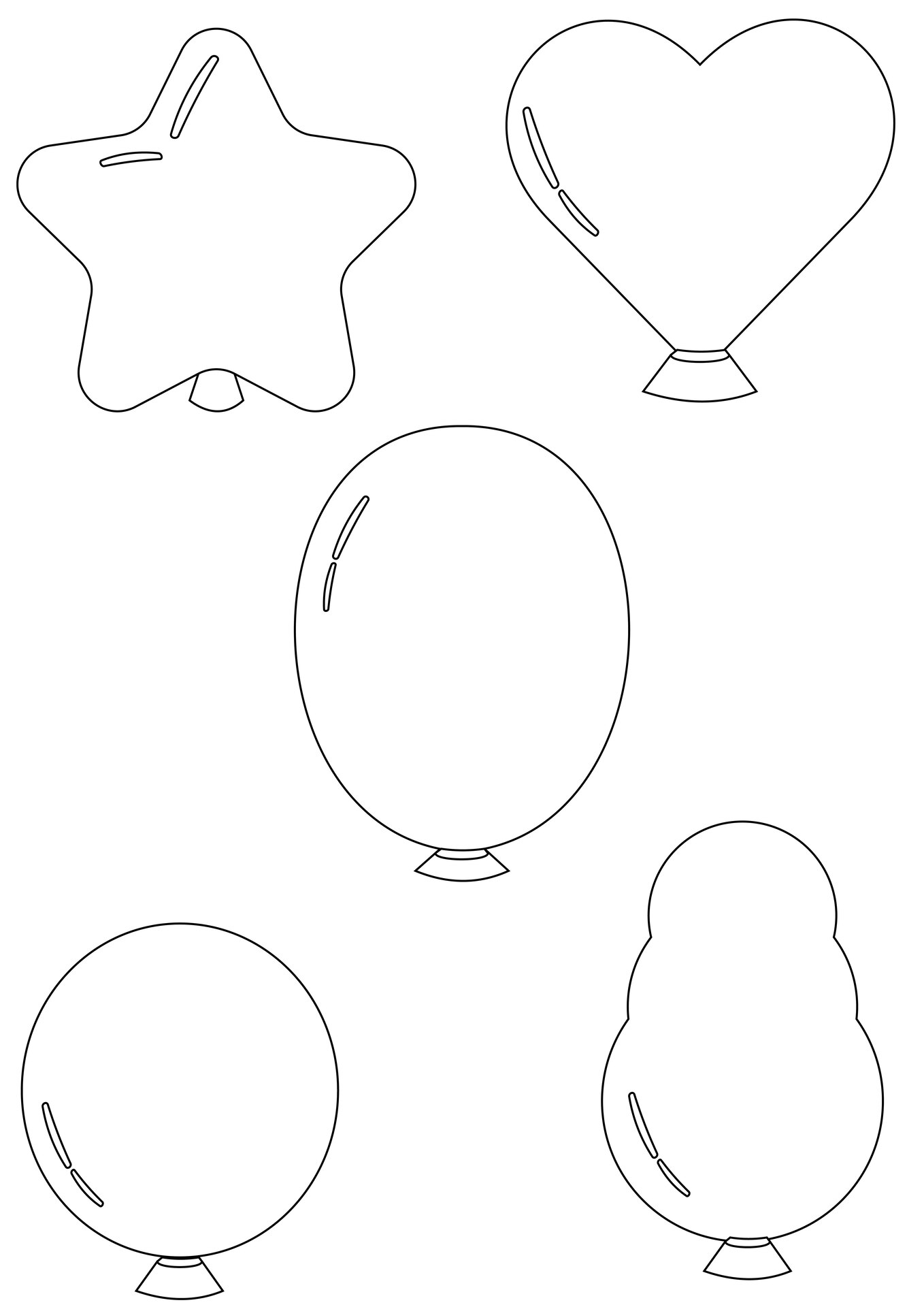10 Best Printable Balloon Cutouts Printablee