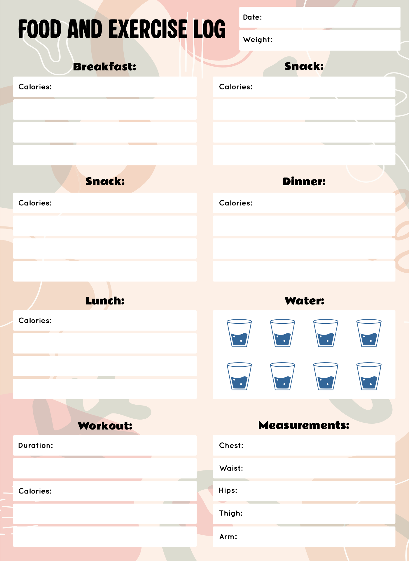 10 Best Printable 7 Day Food Journal Printablee