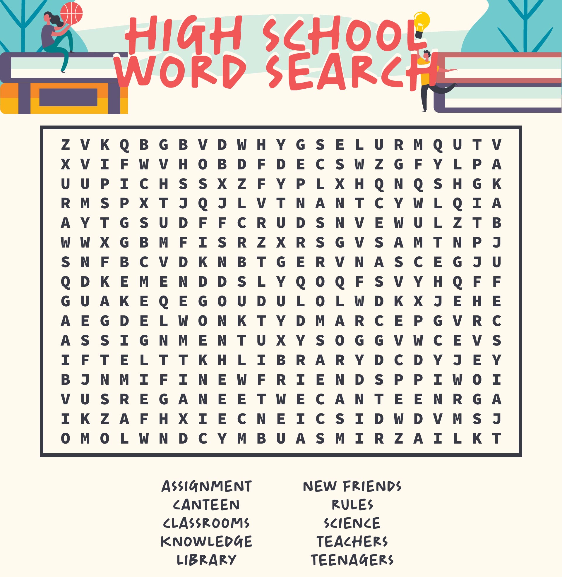 6 Best High School Word Searches Printable Printablee