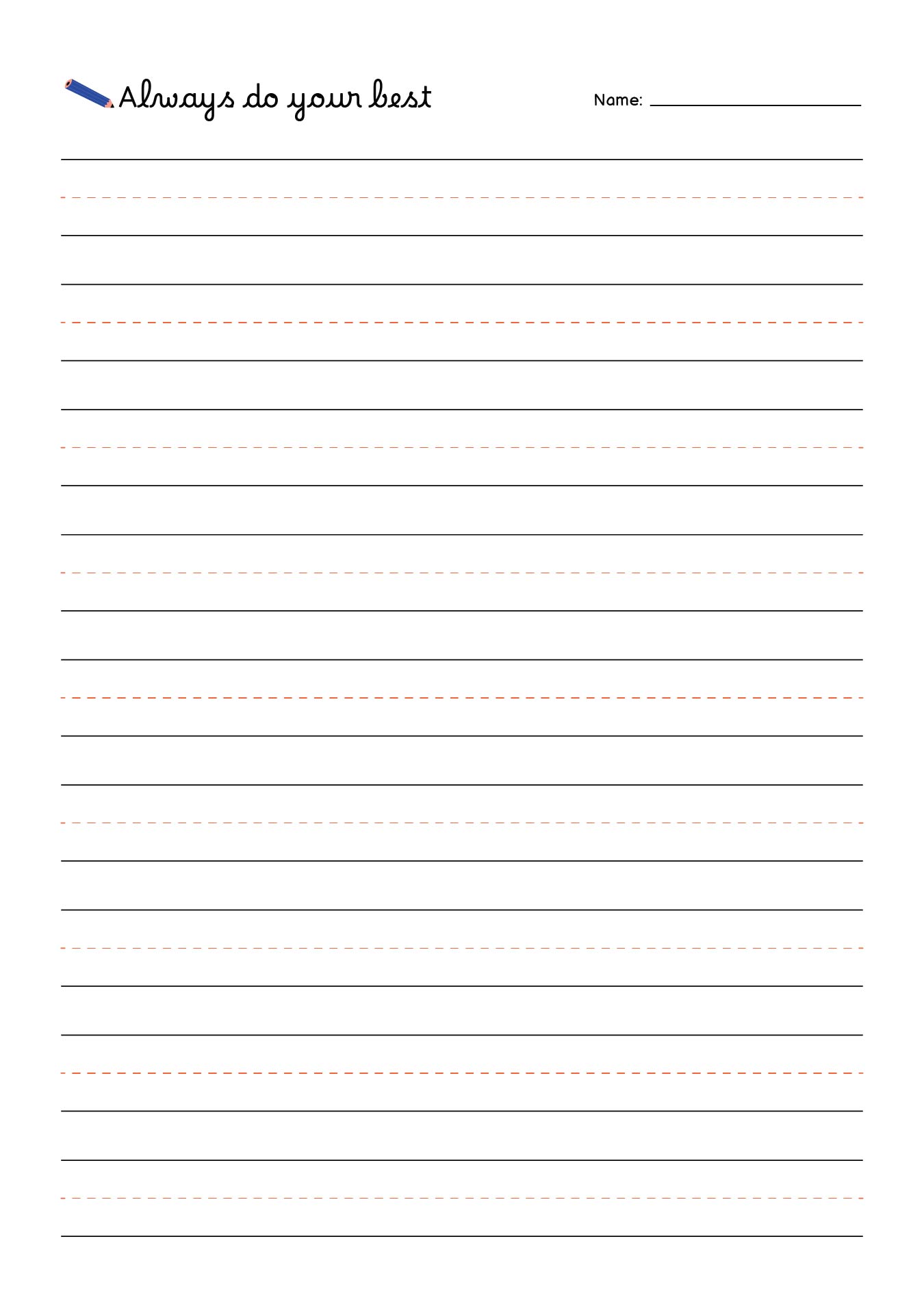 10 Best Standard Printable Lined Writing Paper Printablee