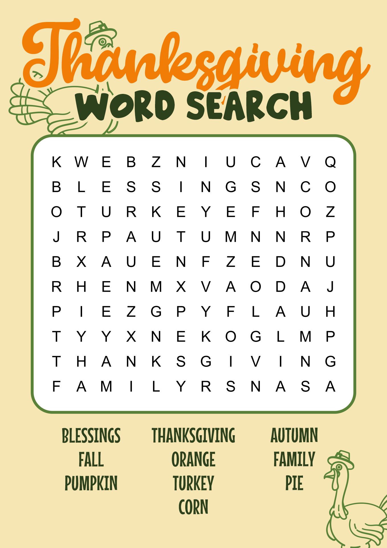 10 Best Thanksgiving Printable Word Searches 2nd Grade PDF For Free At