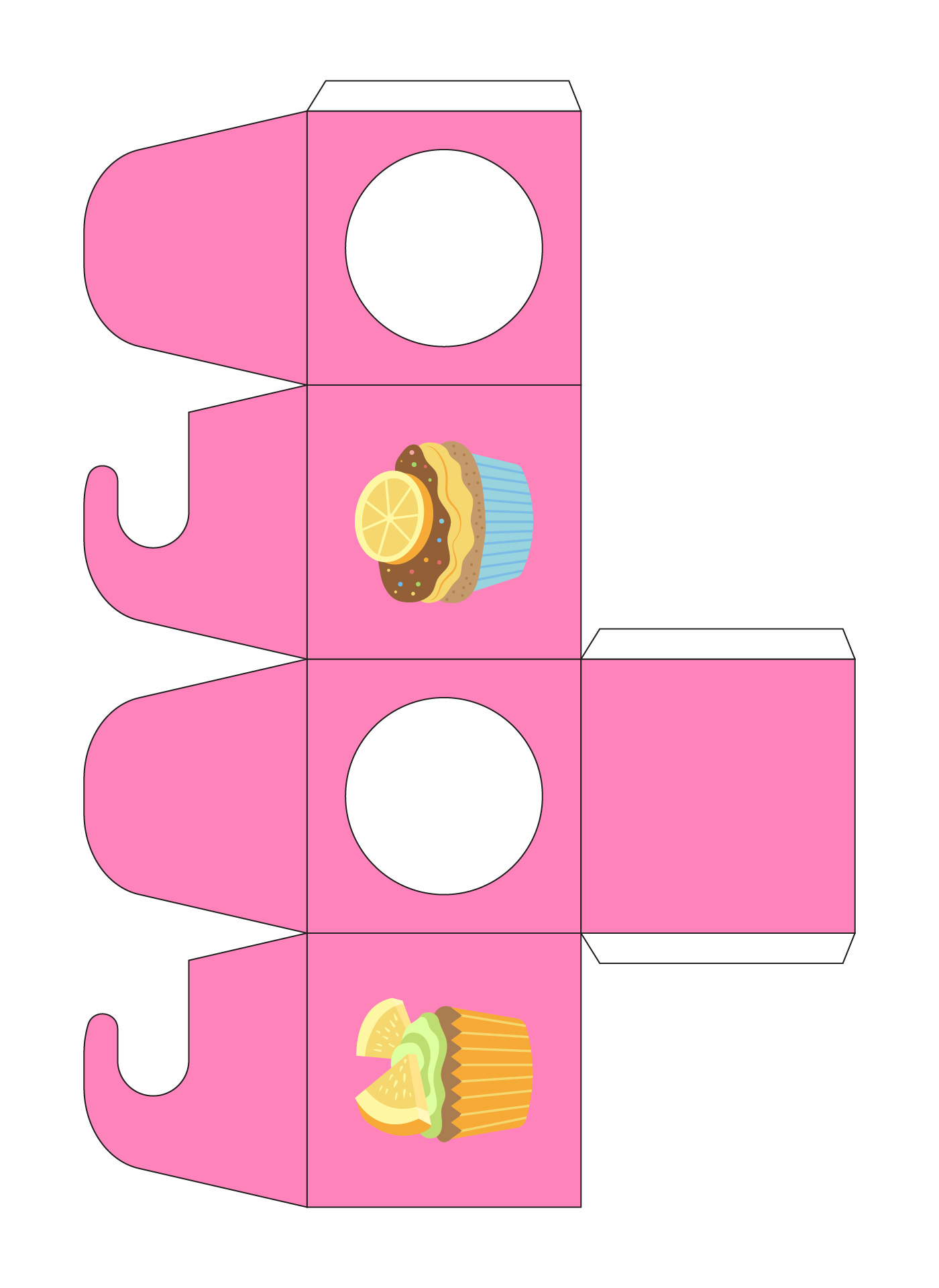 Printable Diy Cupcake Box Template