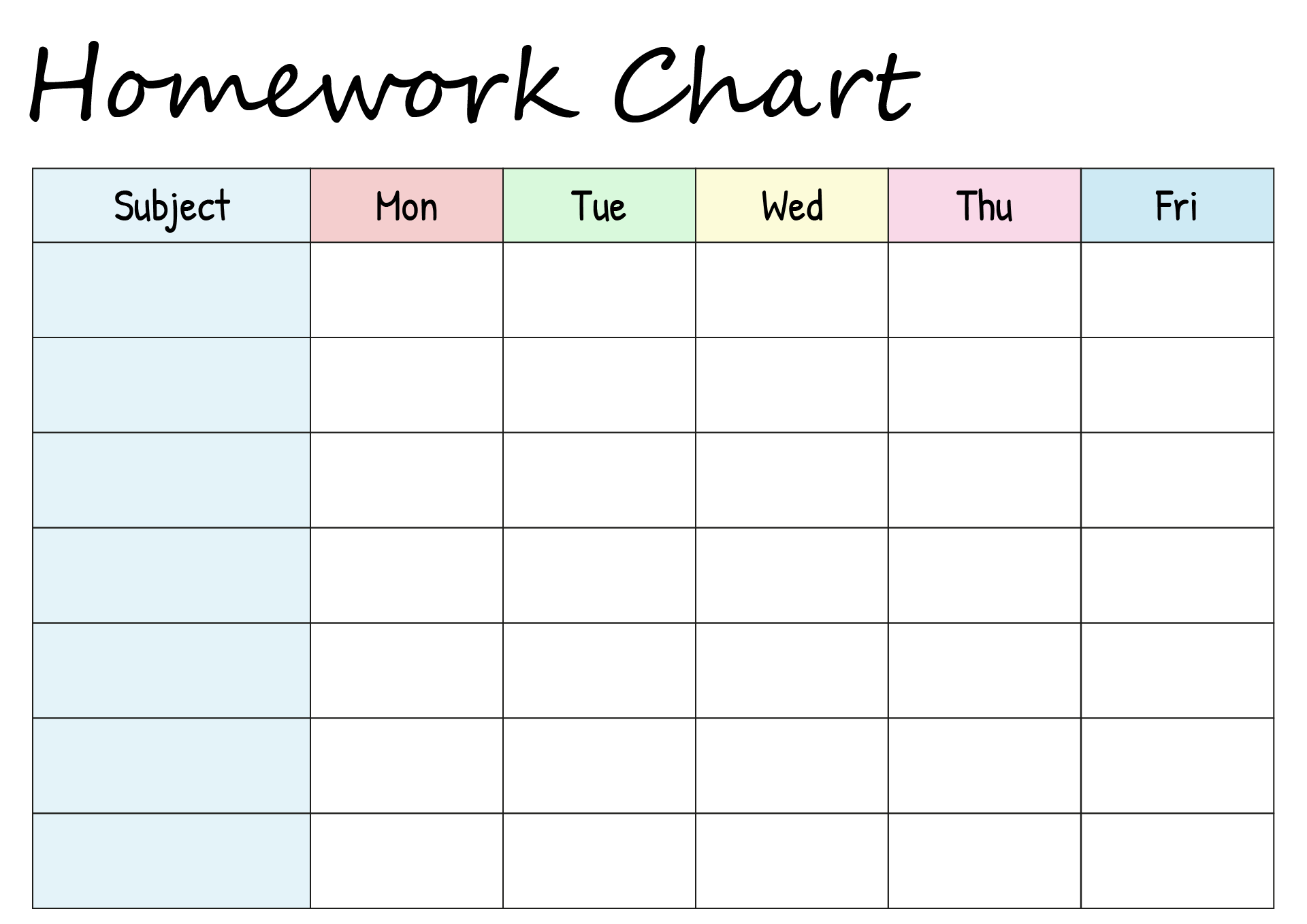Free Printable Homework Log Template