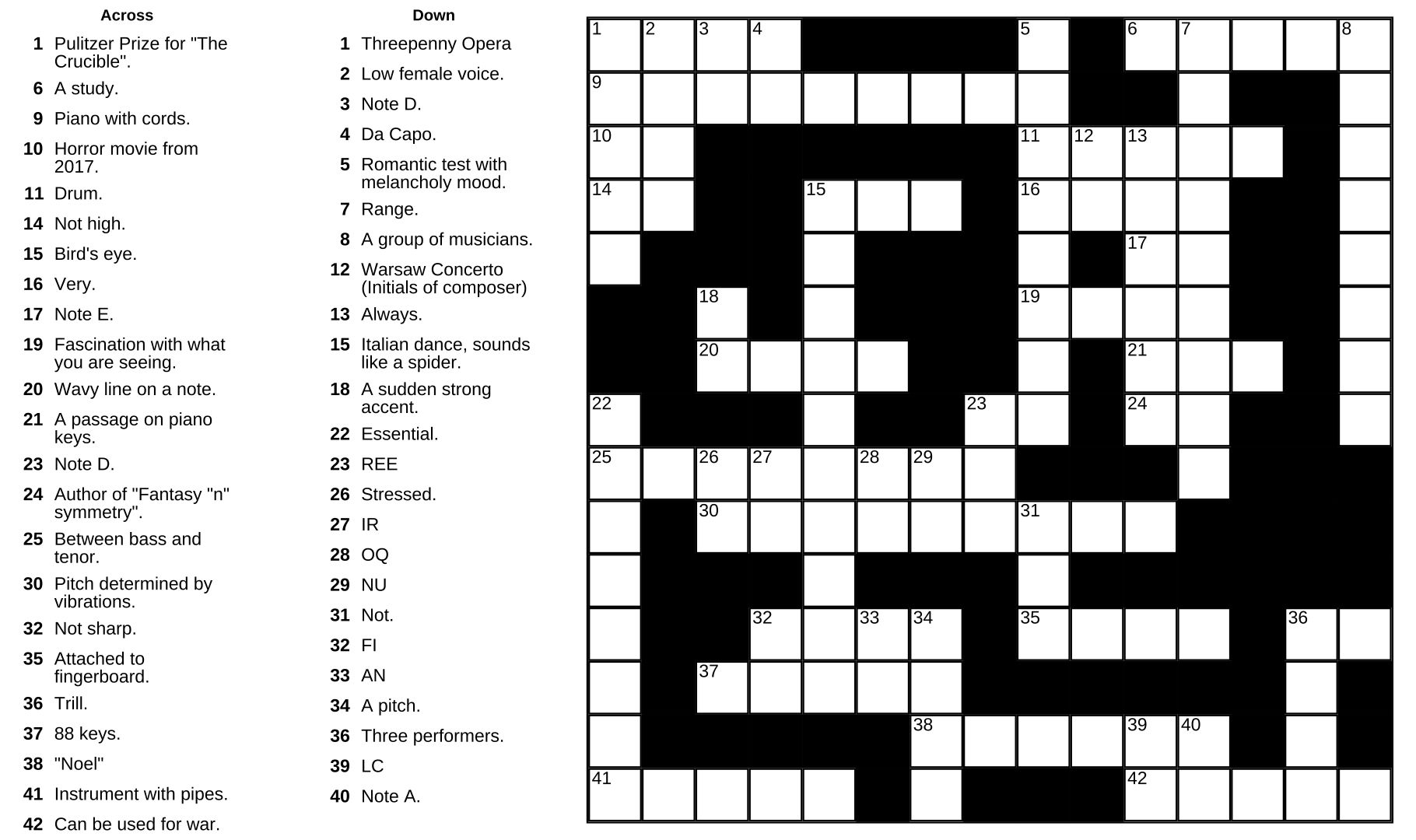 10 Best Free Printable Entertainment Crossword Puzzles Printablee