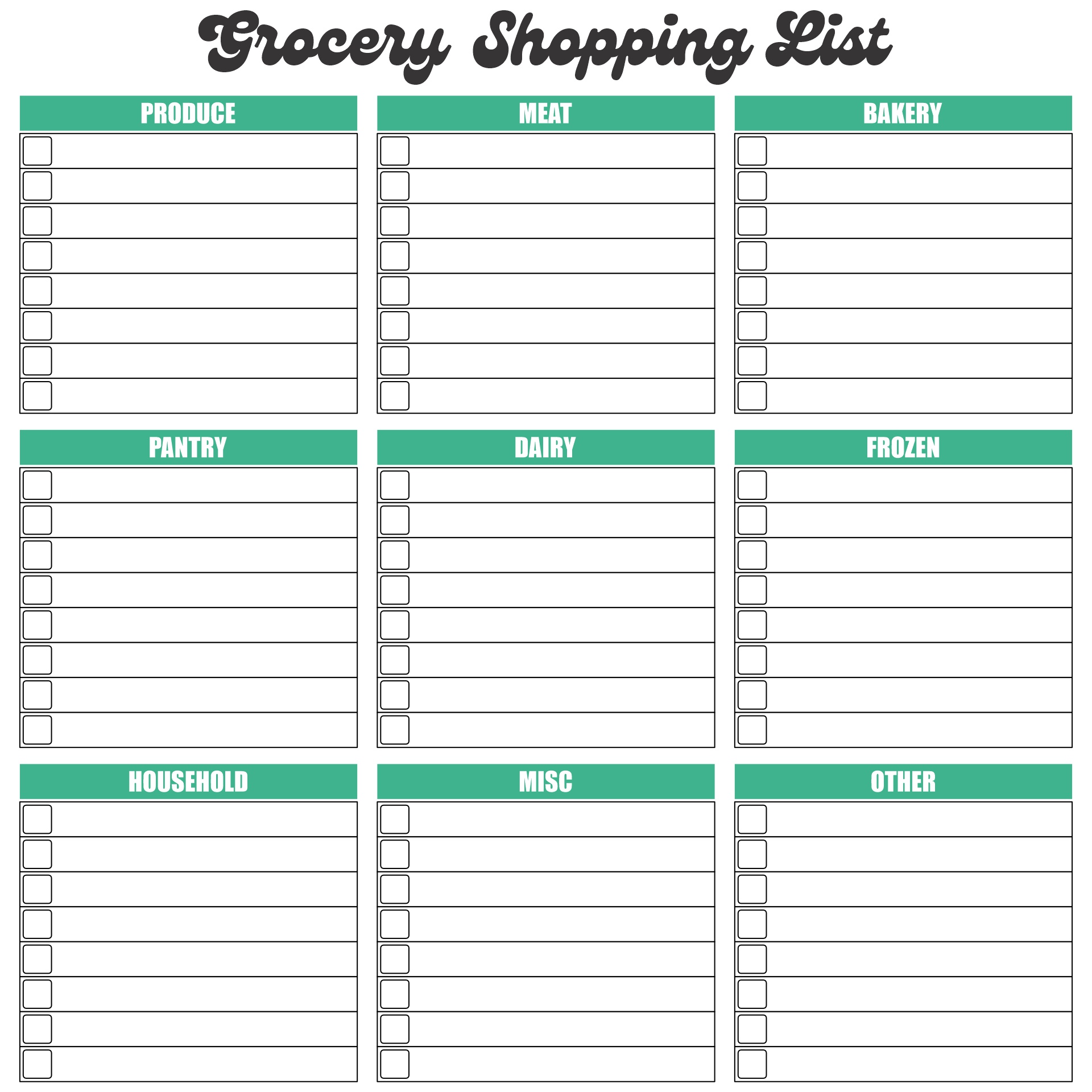 6 Free Shopping List Templates Excel Pdf Formats Shopping List 