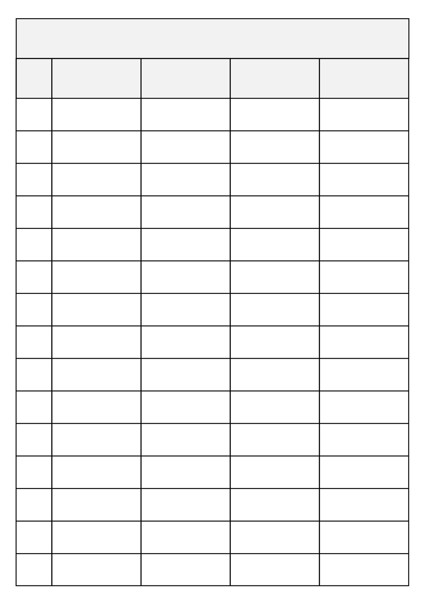 Printable Blank Table