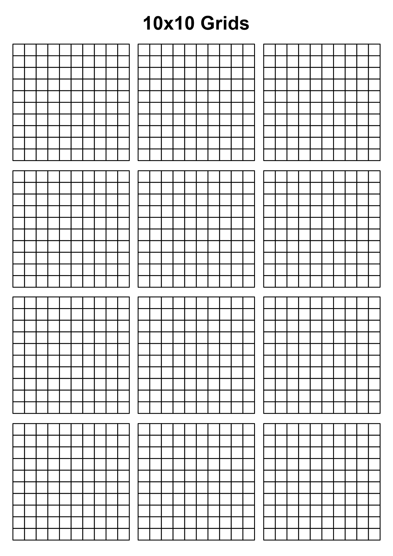Free Printable 10x10 Grid Paper Free Templates Printable