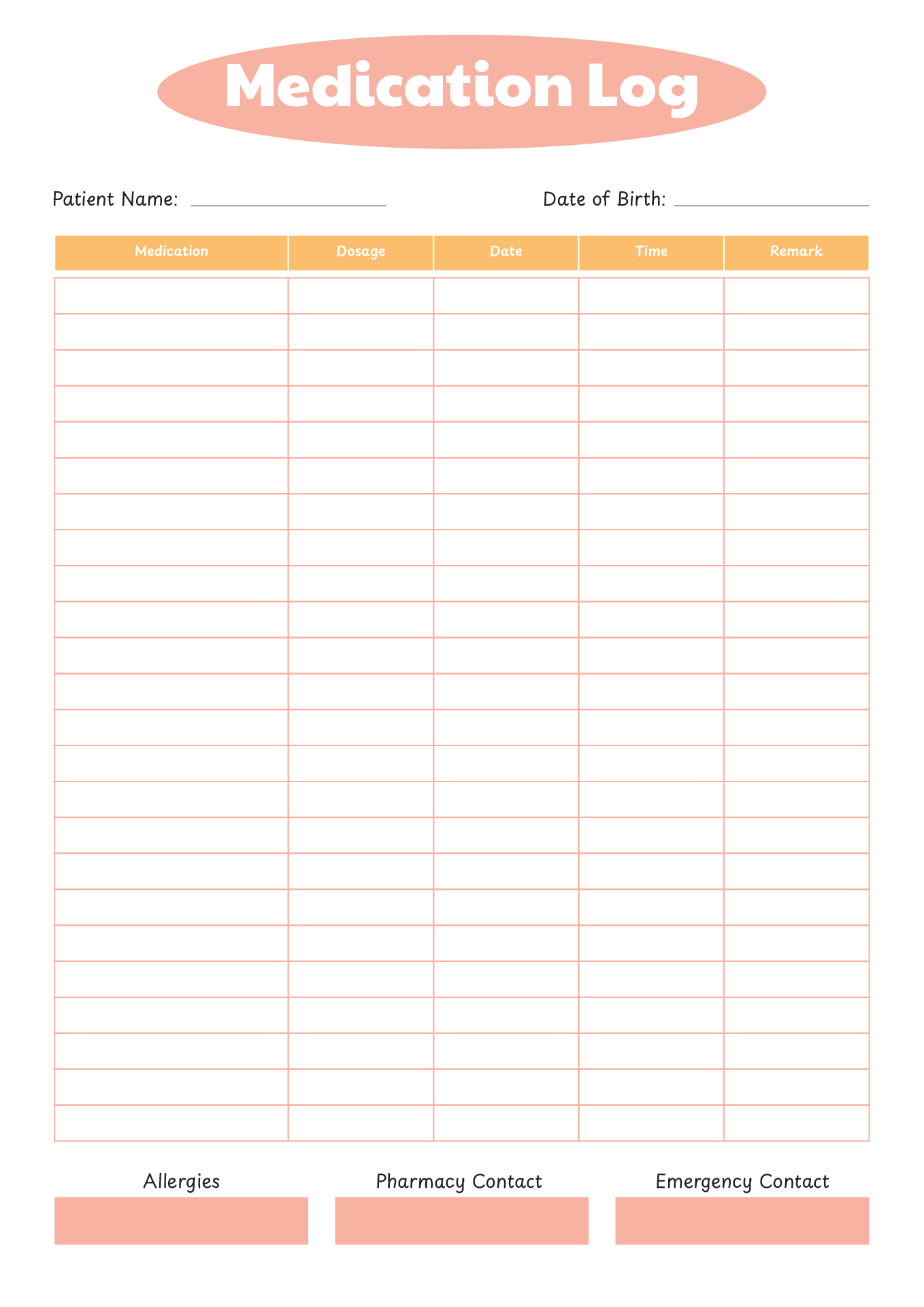Printable Daily Medication Checklist