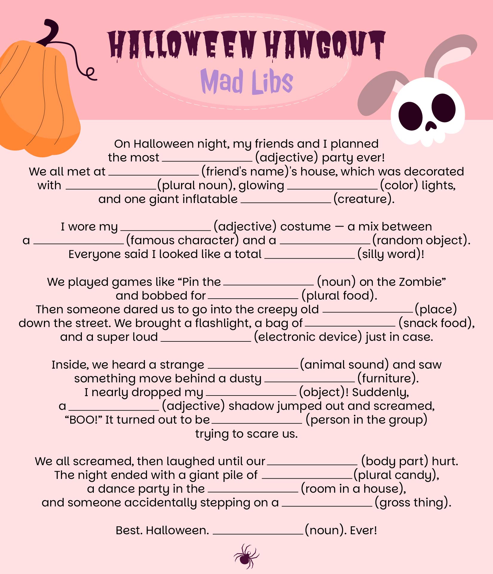 15 Best Halloween Mad Libs Story Printable PDF For Free At Printablee
