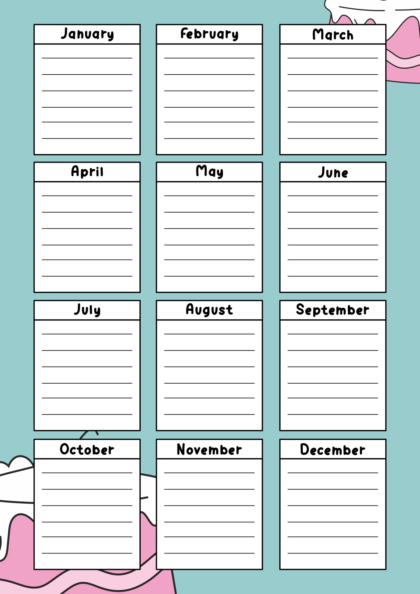 10 Best Office Birthday List Printable Printablee