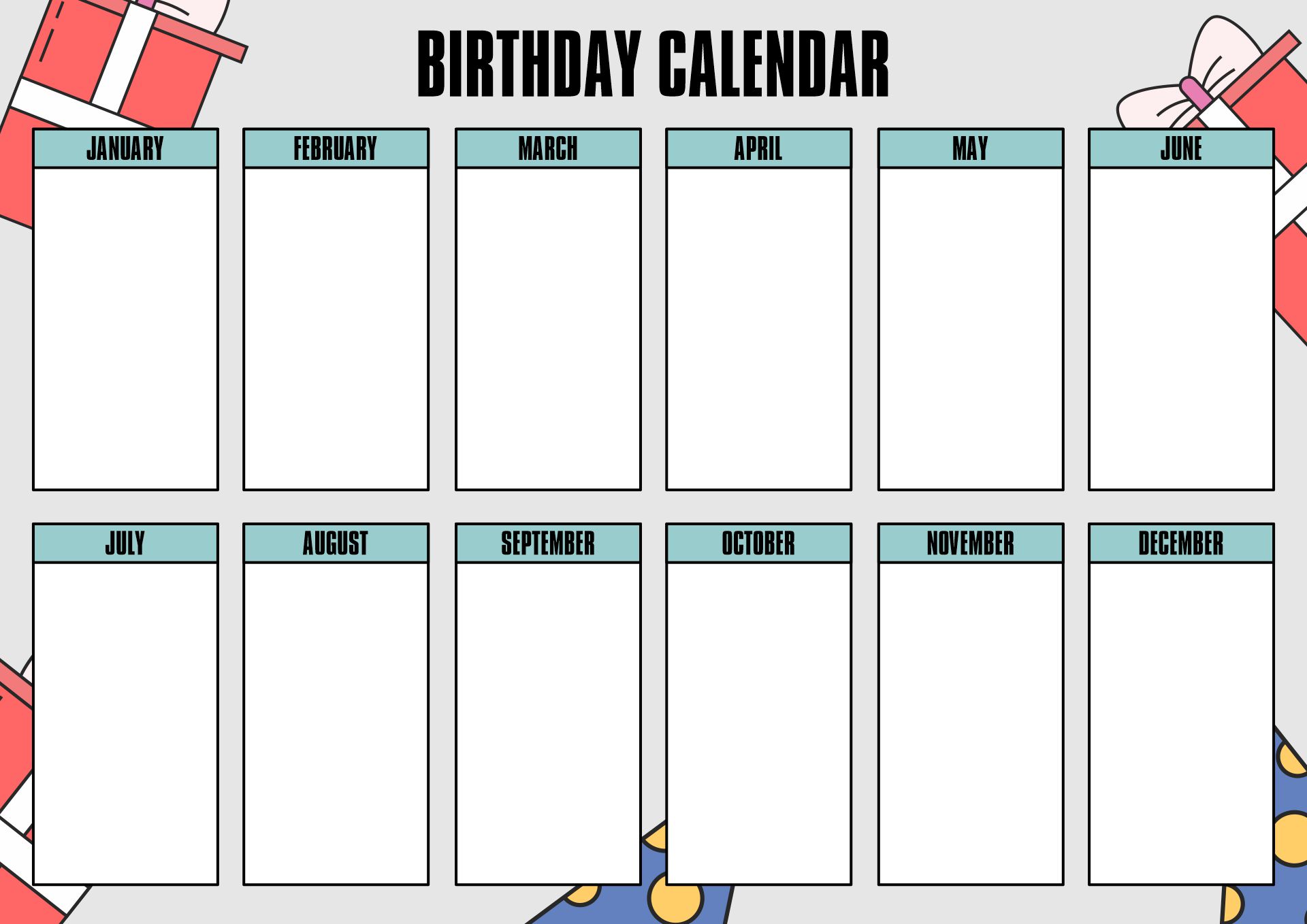 Employee Birthday List Template Word