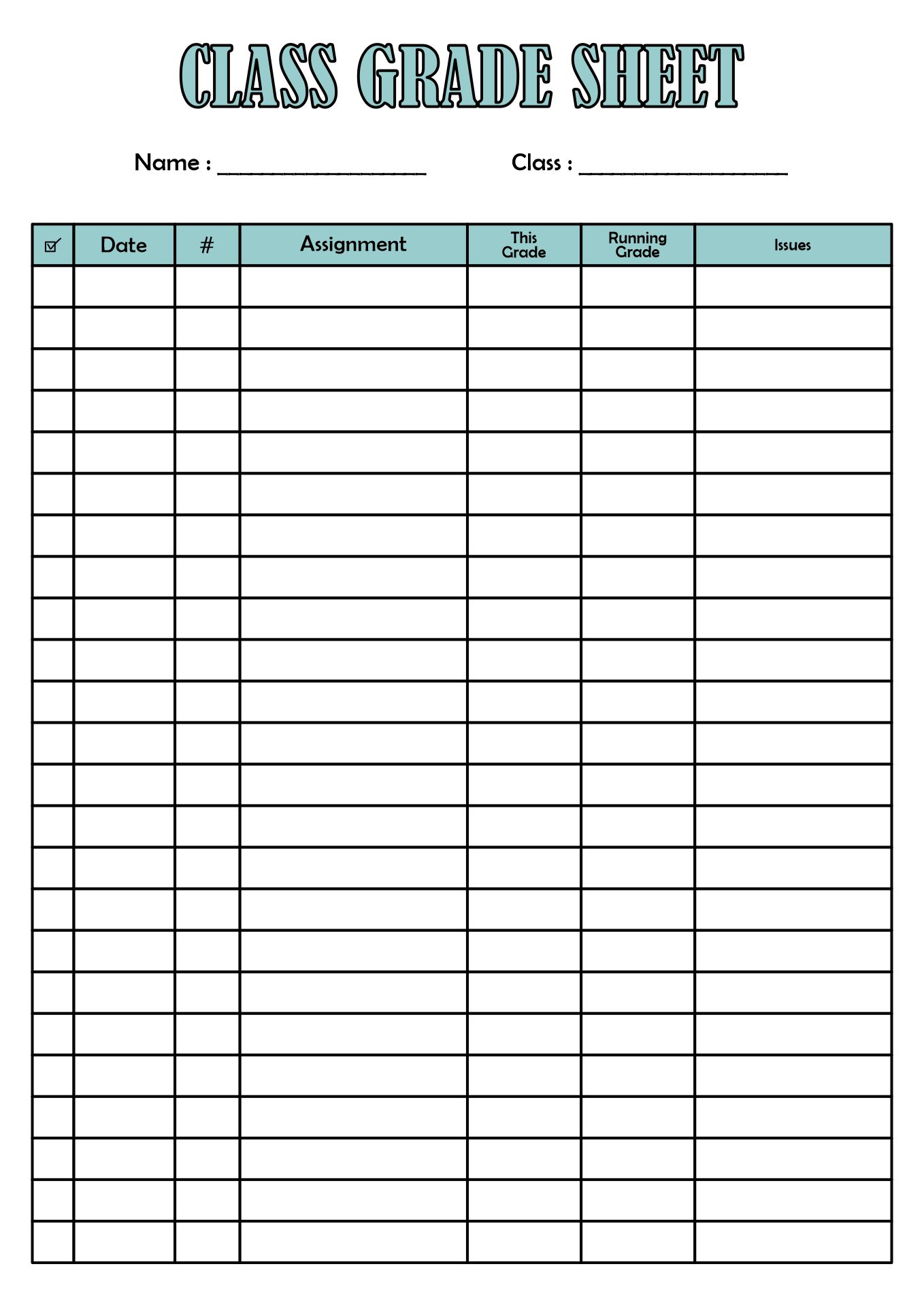 Printable Roster Template