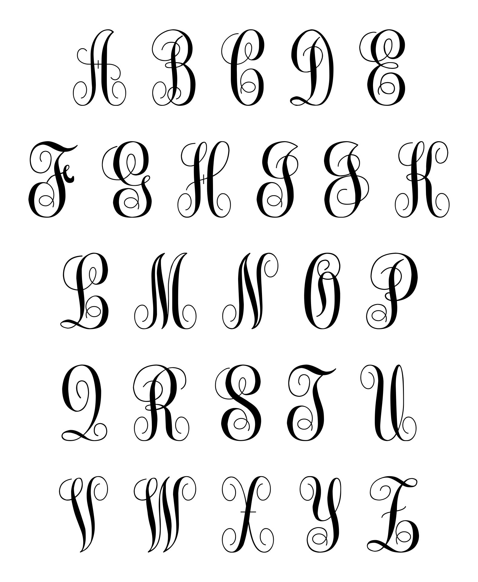 Letters Of The Different Font Styles Alphabet