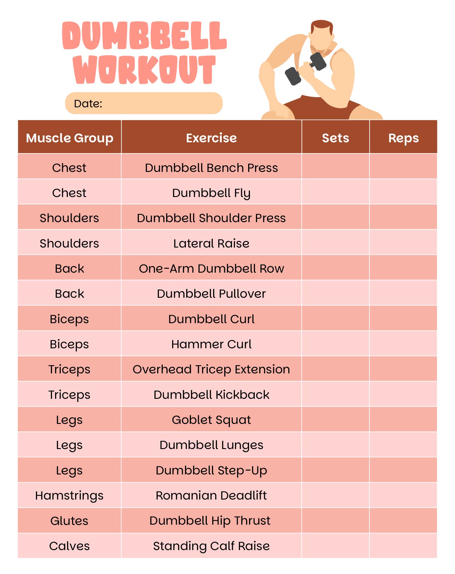 Full Body Dumbbell Workout Plan Pdf Free Infoupdate