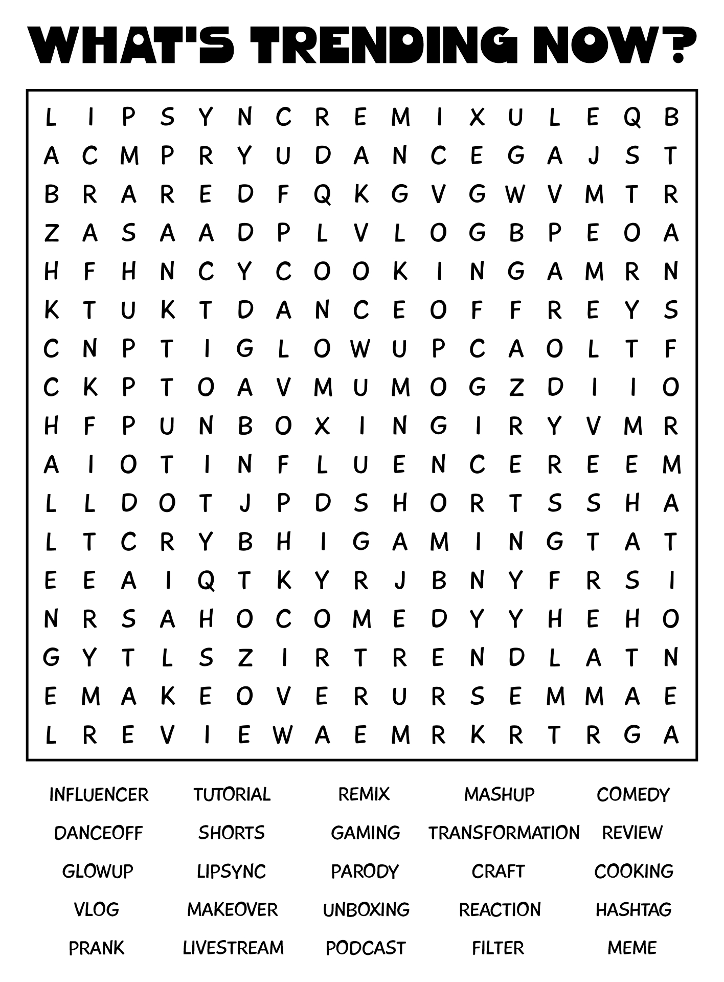 Printable Hard Word Searches Printable Hard Word Searches