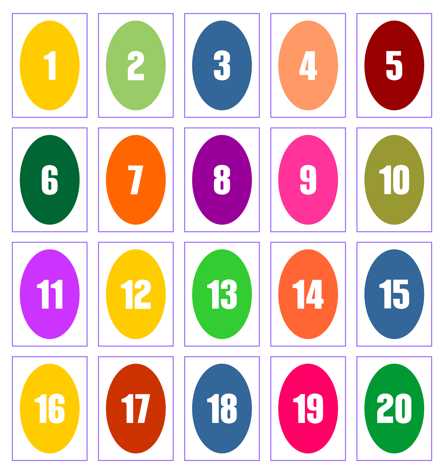 Free Large Printable Numbers 1 20 Pdf Large Printable Numbers Printable