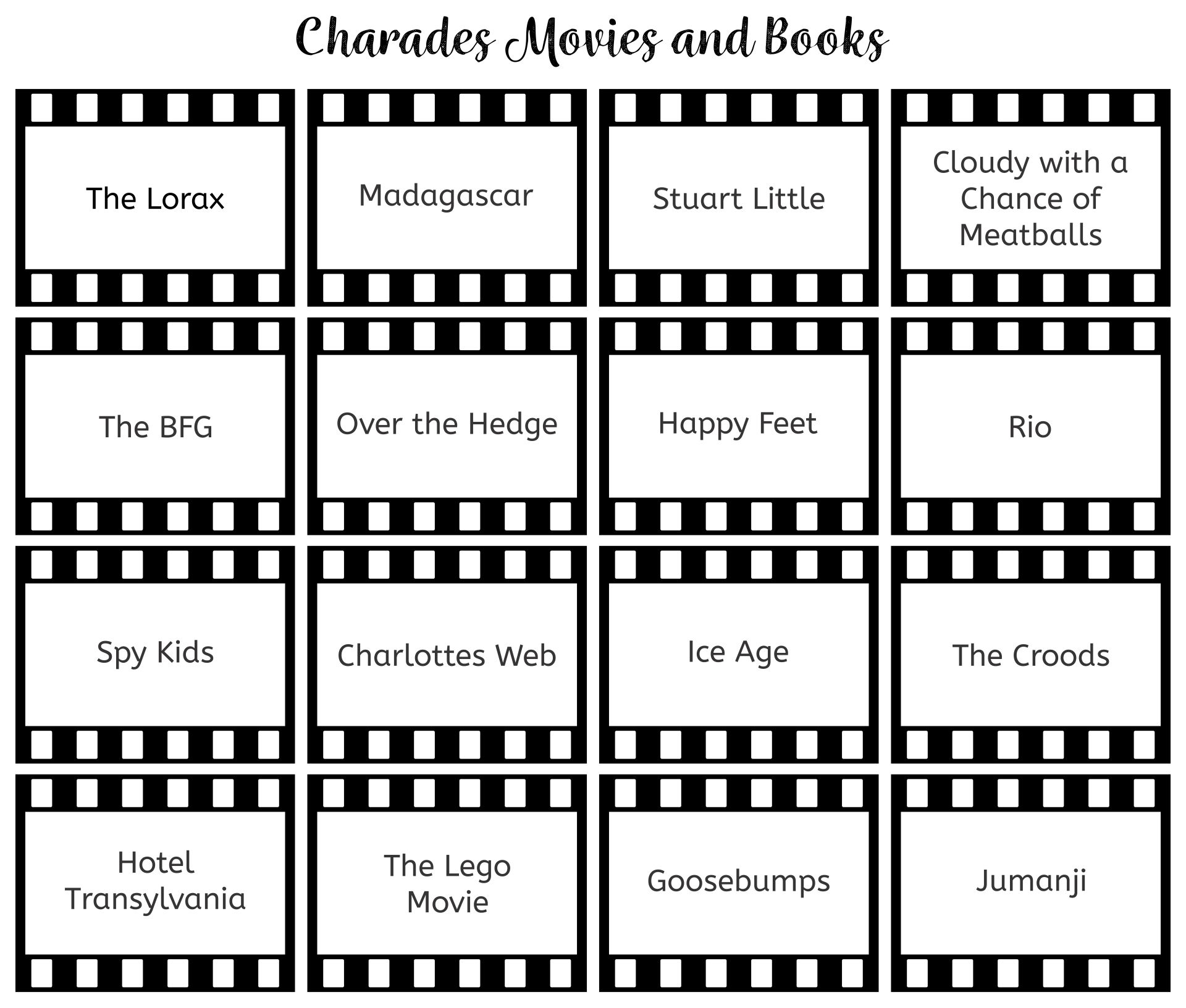 10 Best Printable Charades Movie Lists Printablee Com Gambaran 10 Best Printable Charades Movie Lists Printablee Com Gambaran