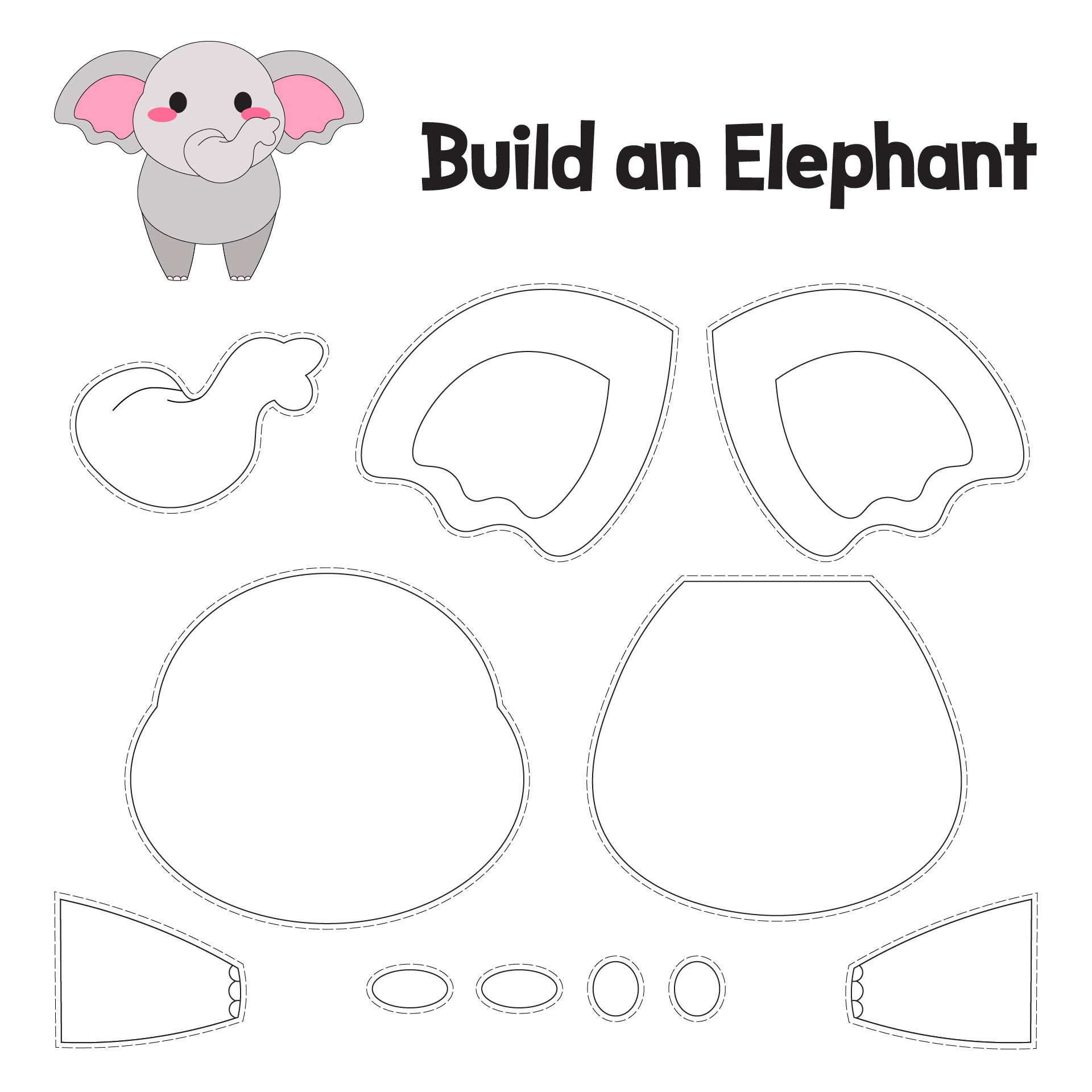 Printable Elephant Craft Template Printable World Holiday