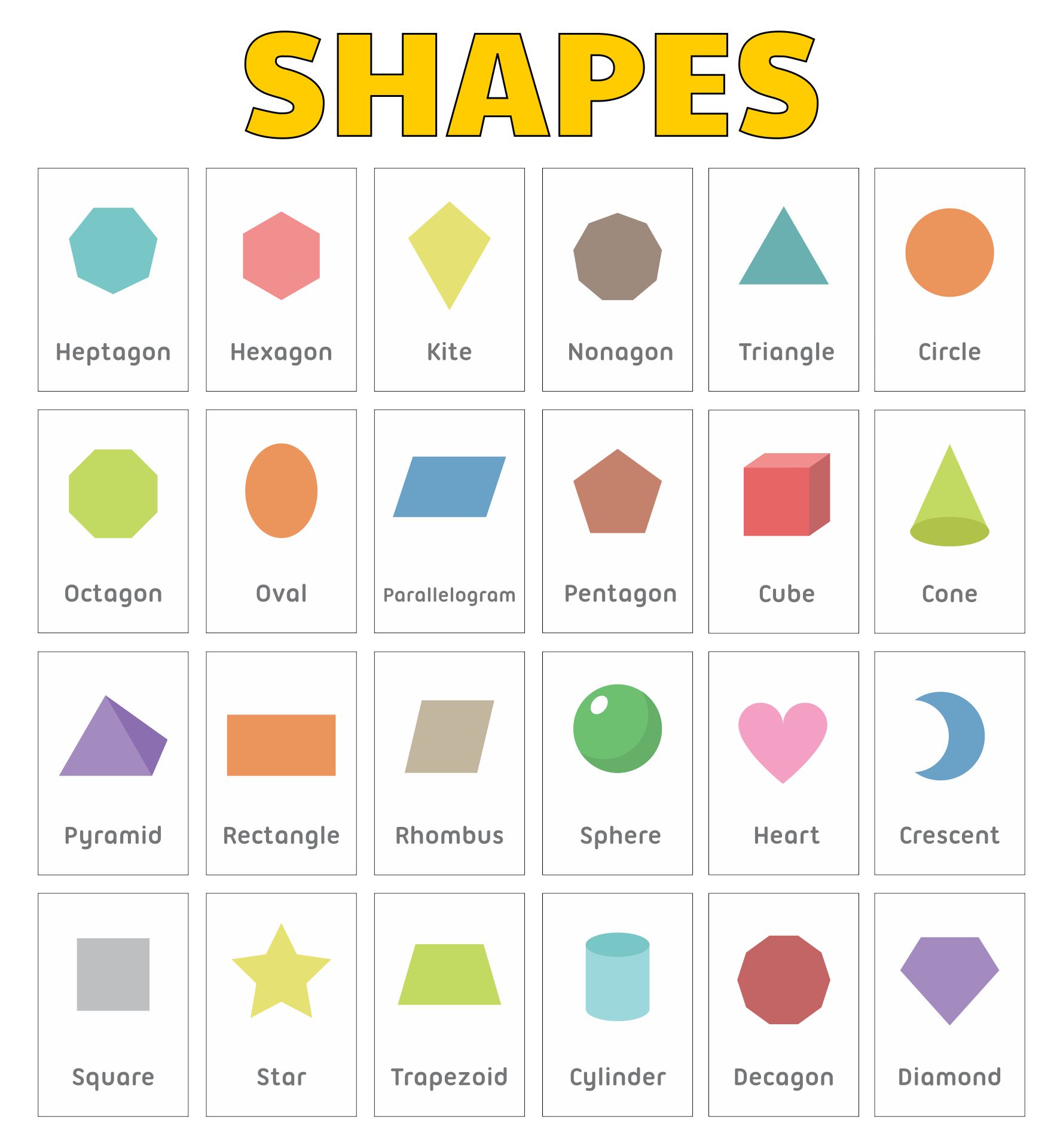 Geometric Shapes Printable Montessori Education Poster 