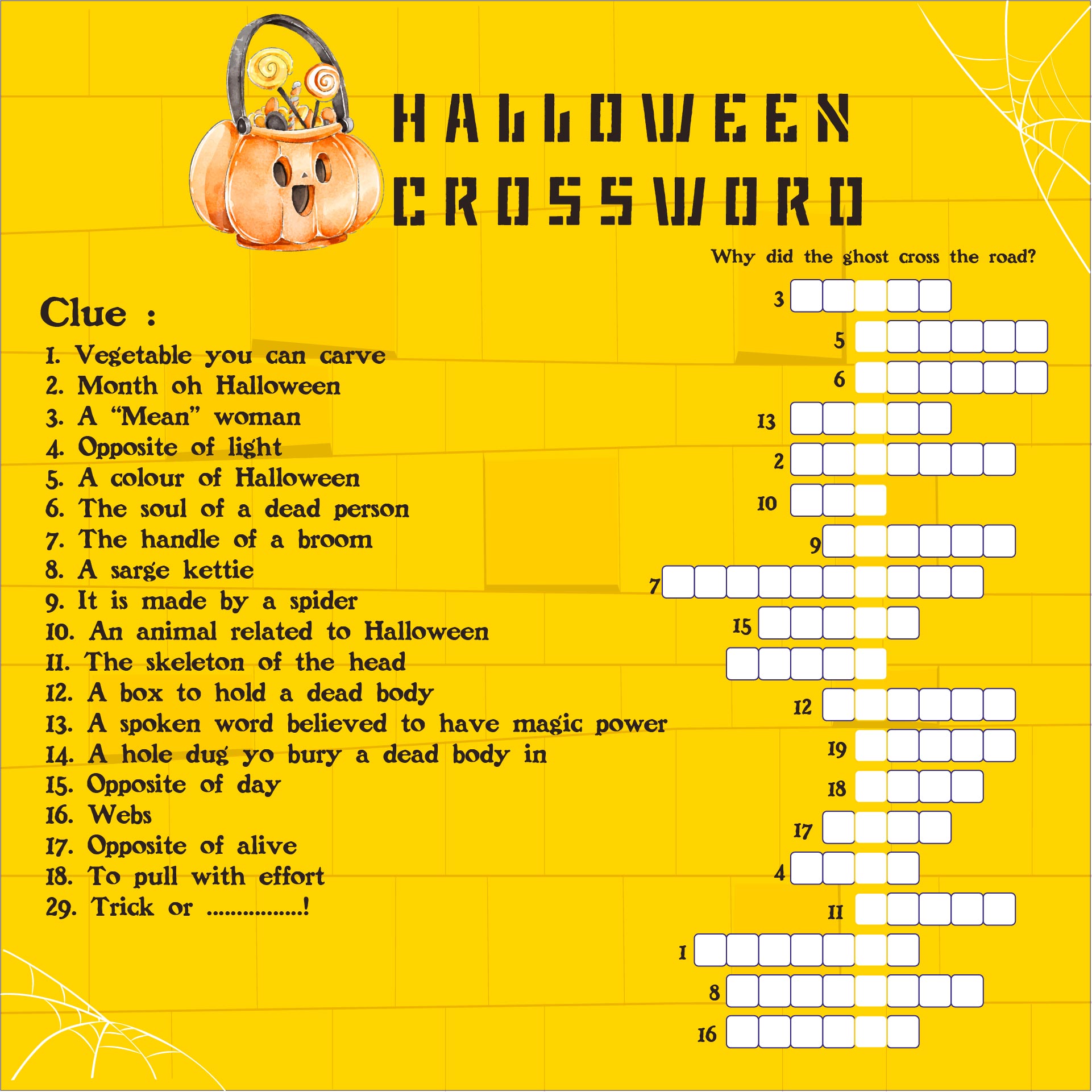 Albums 104 Images Halloween Crossword Puzzles For Middle School