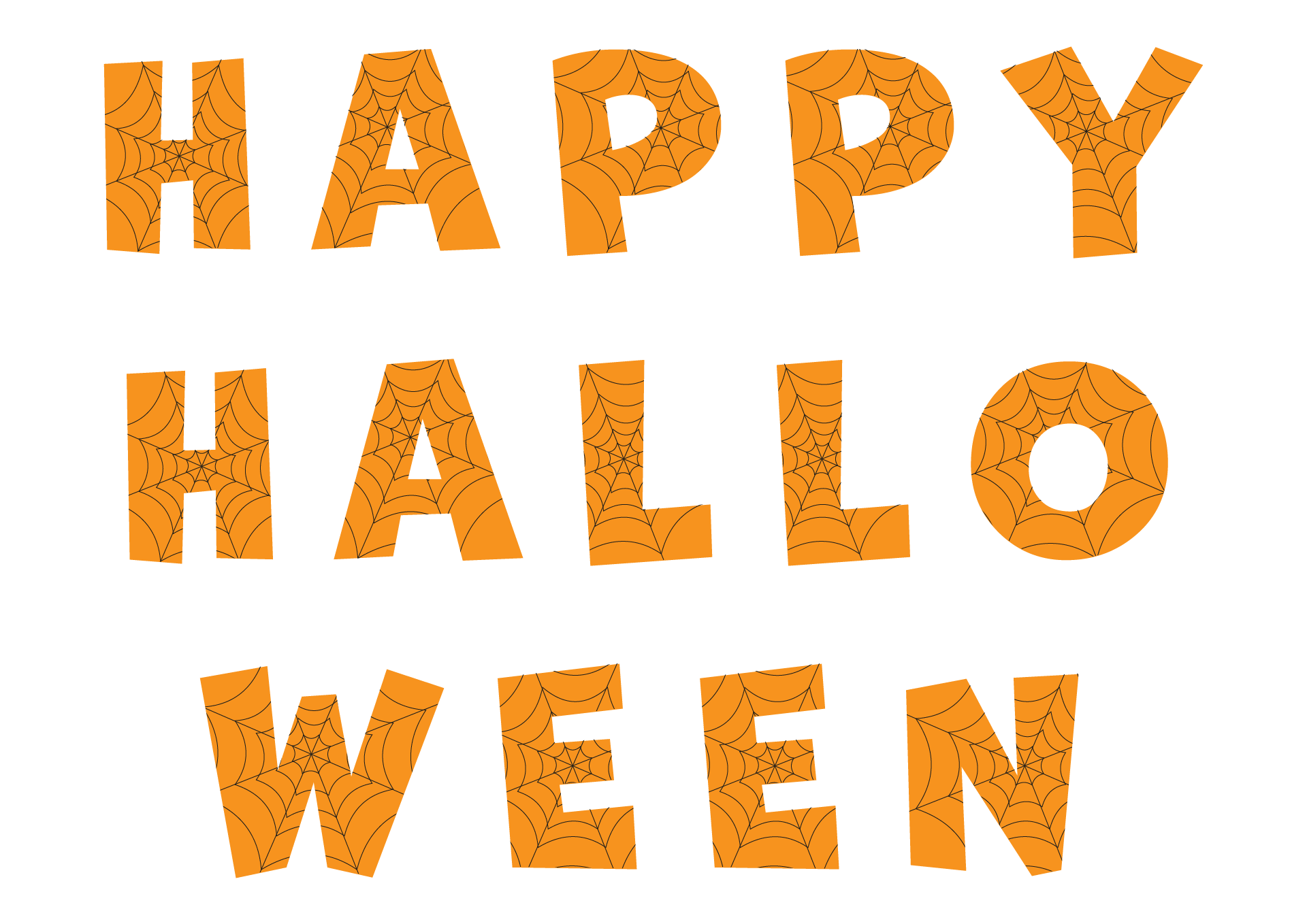 Happy Halloween Letters Printable