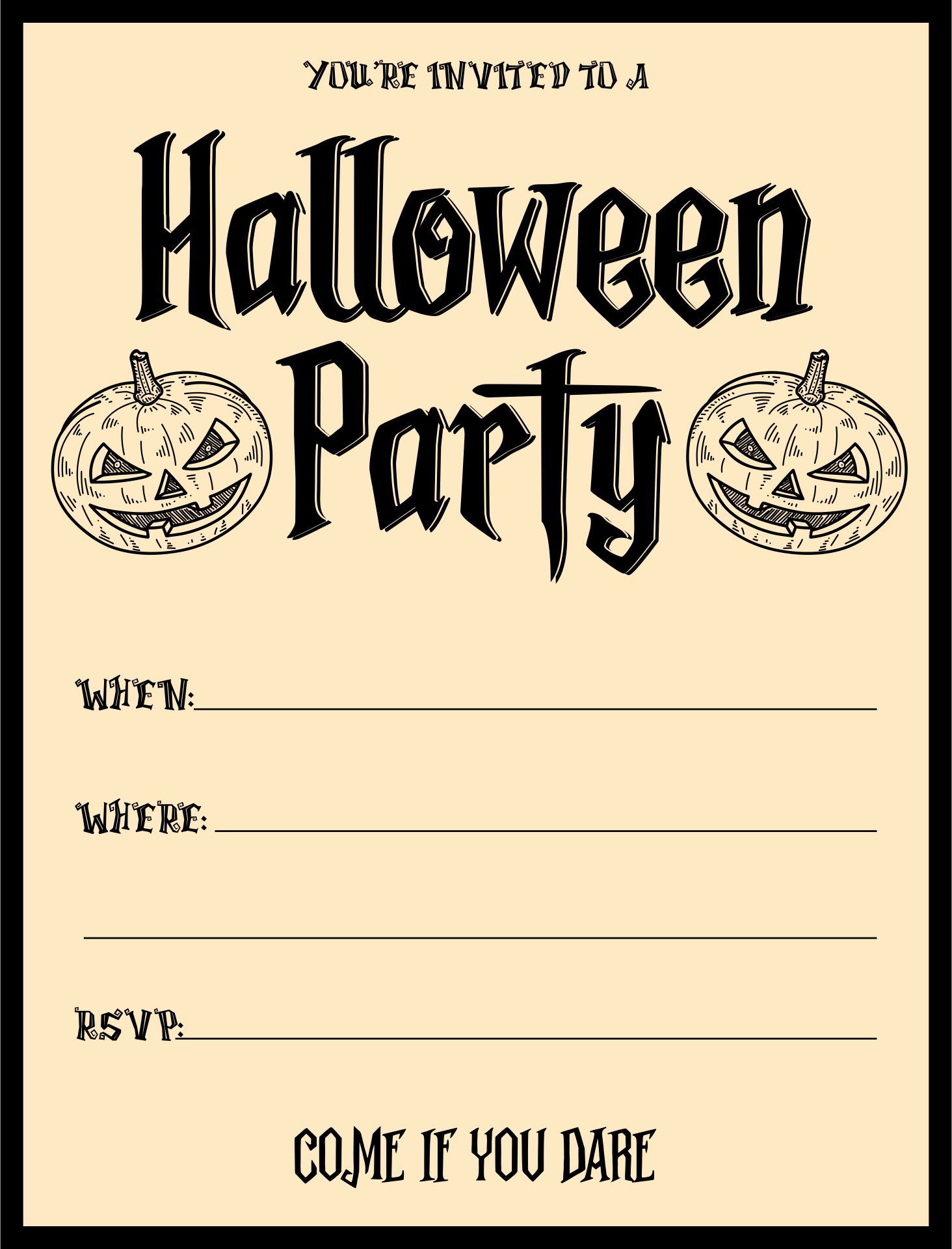 15 Best Adult Halloween Party Invitations Printable Printablee