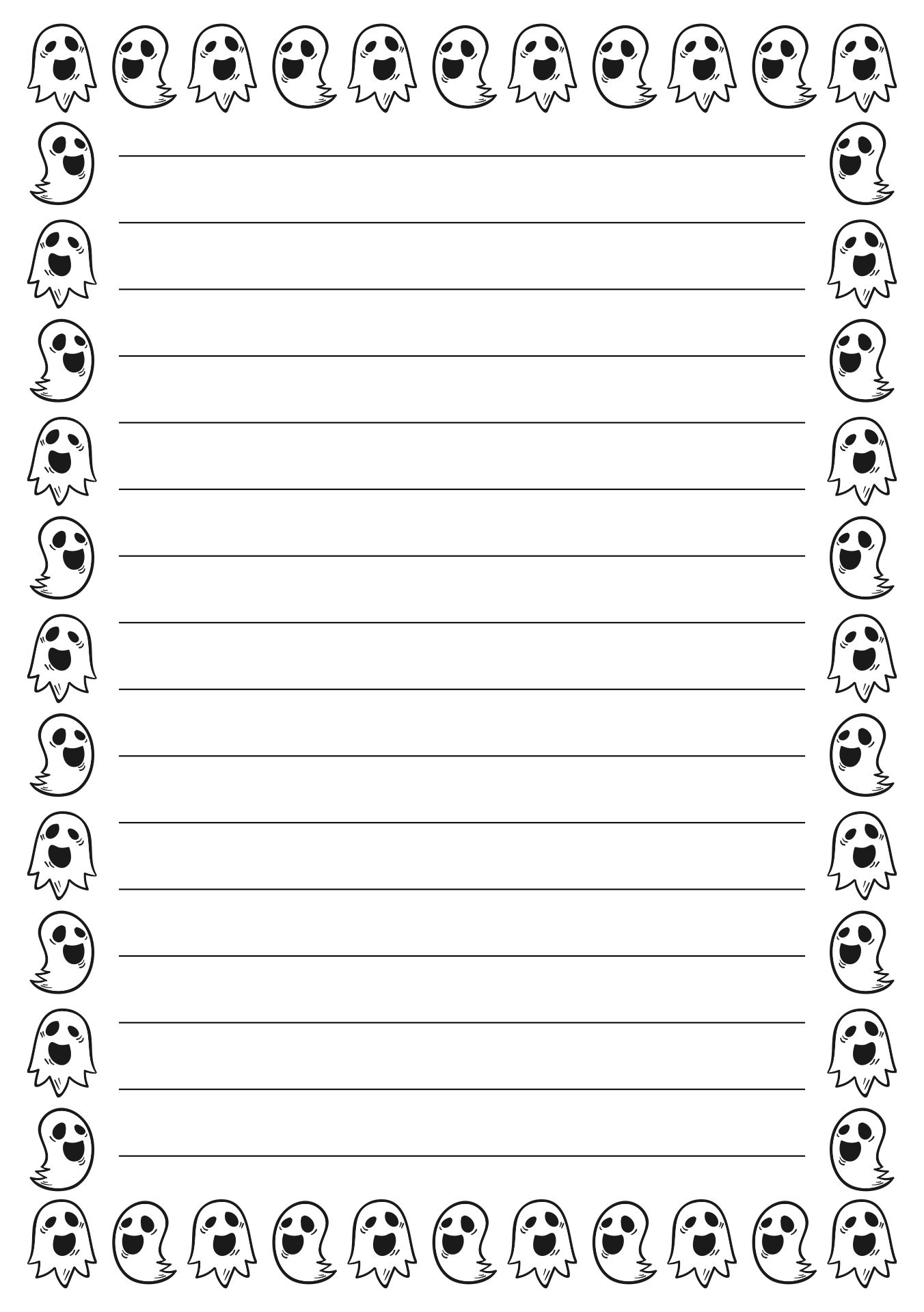 Free Printable Halloween Writing Paper Featuring Cute Vrogue co