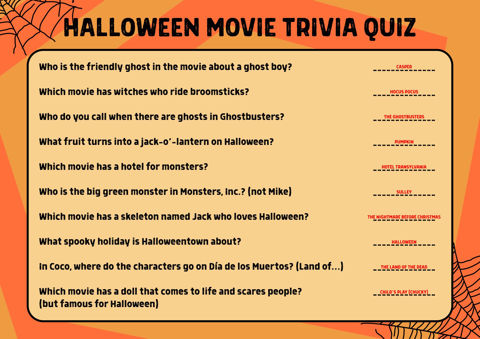 Disney Halloween Movie Trivia Questions And Answers Disney Halloween Movie Trivia Questions And Answers