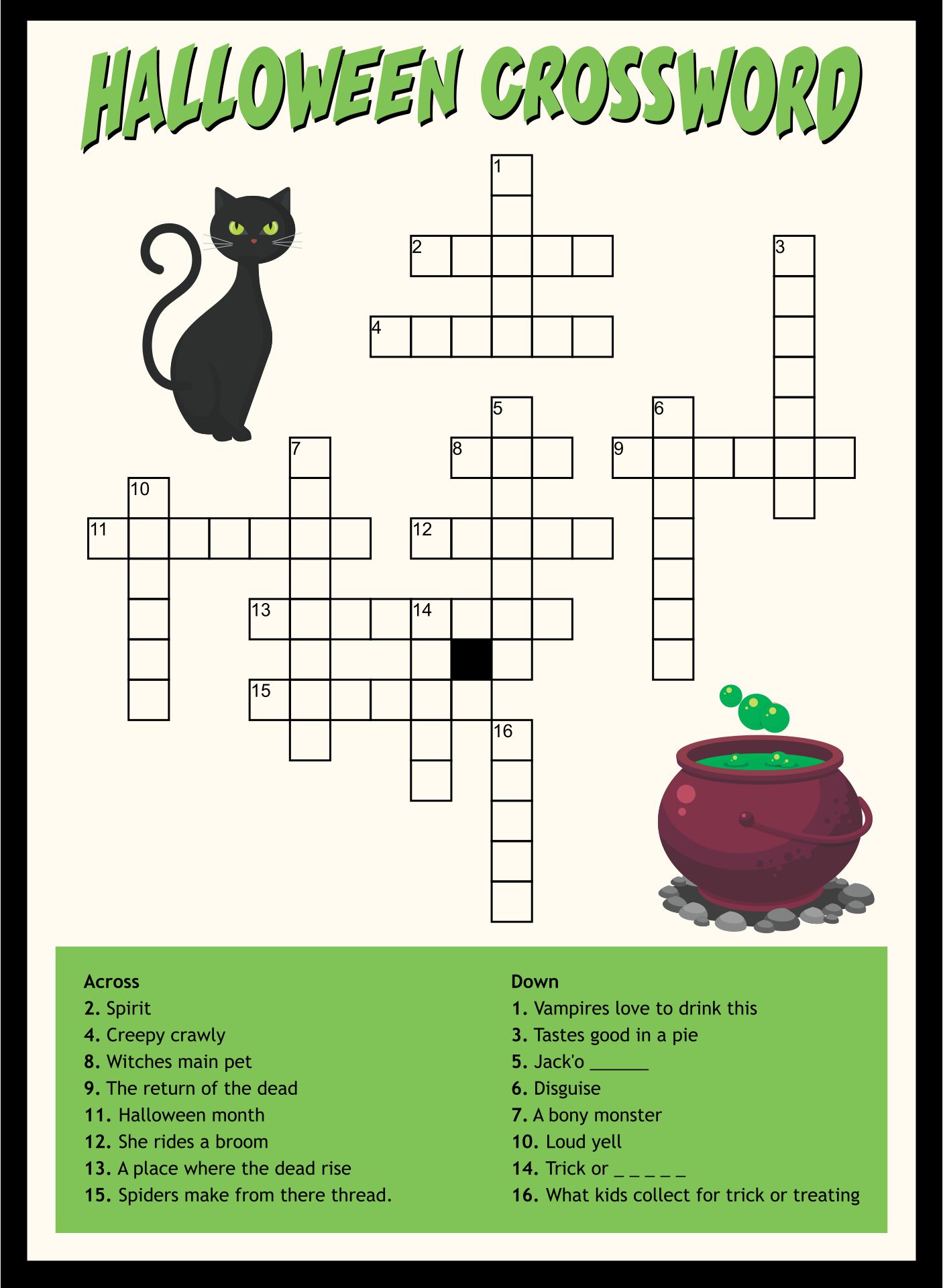 15 Best Printable Halloween Puzzles 4th Grade Printablee