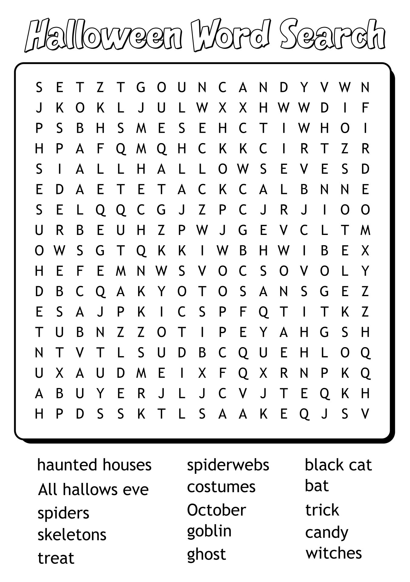 15 Best Printable Halloween Word Search Worksheets Printablee