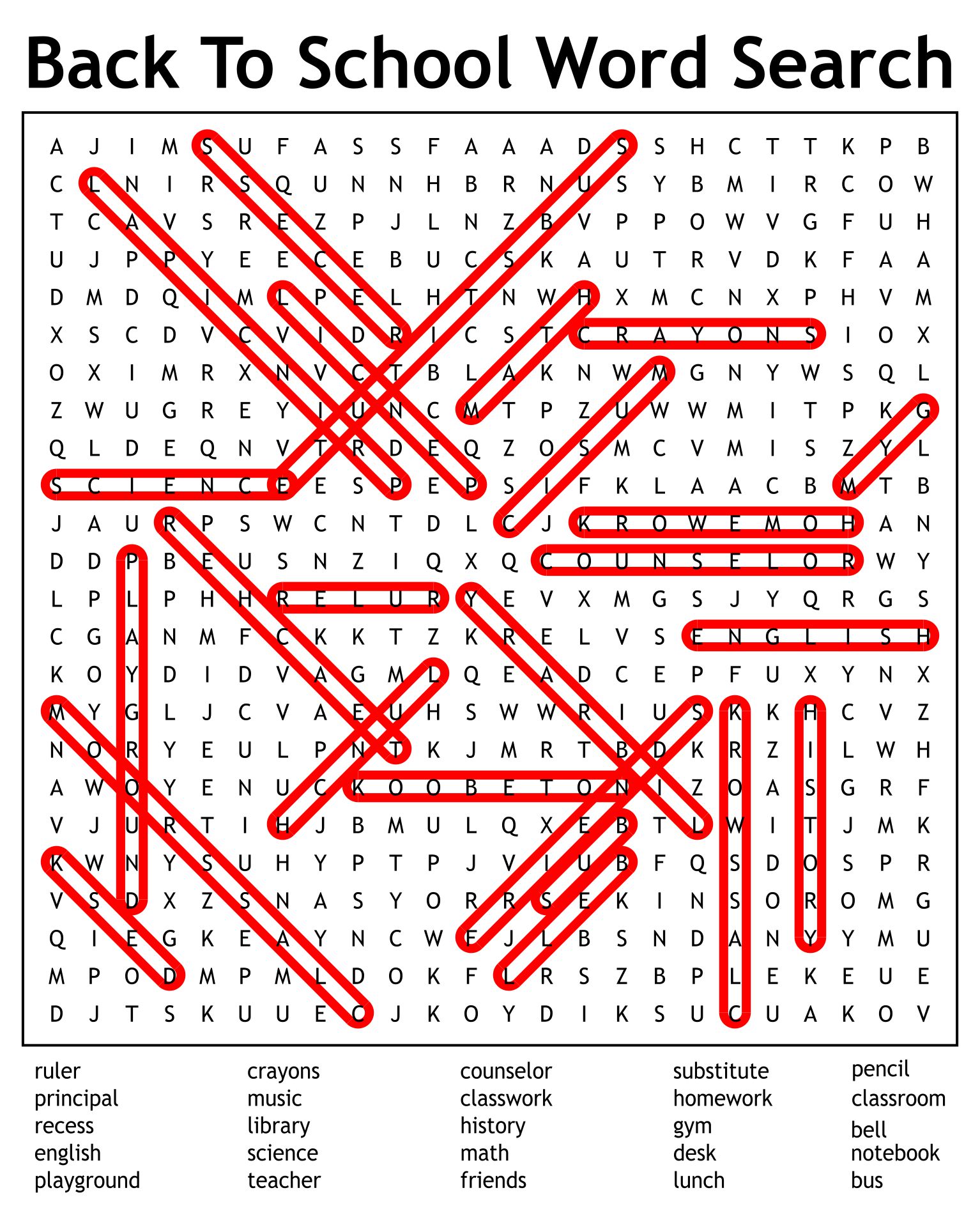 10 Best School Word Search Puzzles Printable Printablee