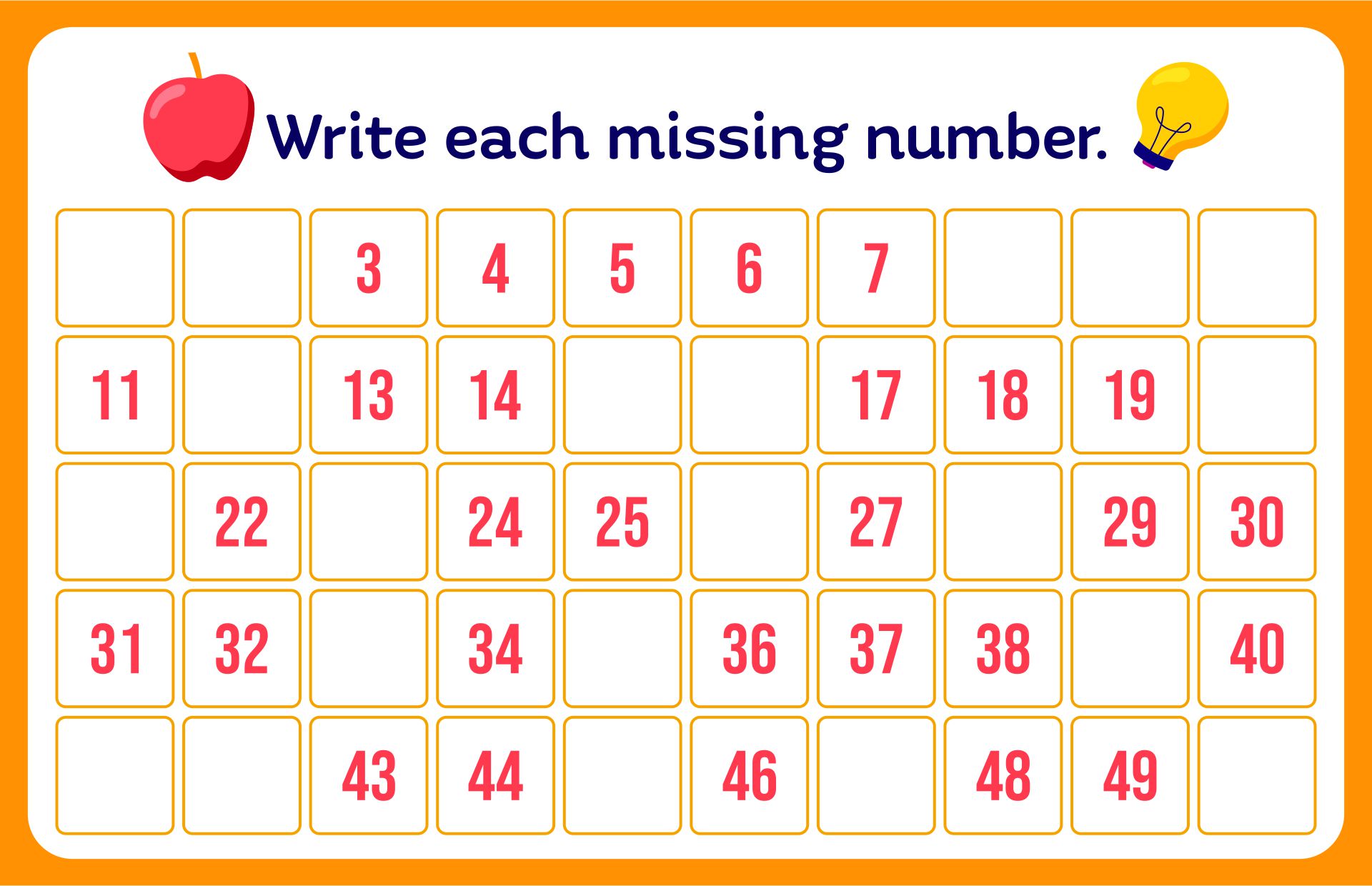 12 Best Printable Number 1 50 Worksheet PDF For Free At Printablee