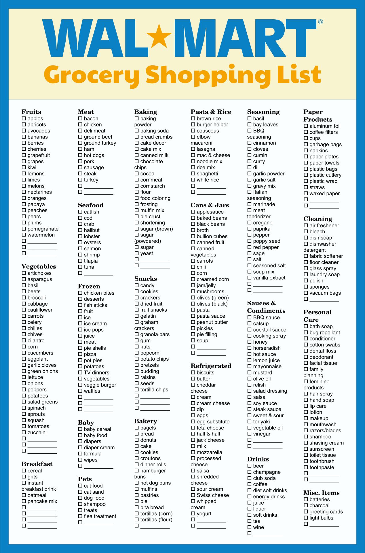 18 Best Walmart Grocery List Printable 55 OFF