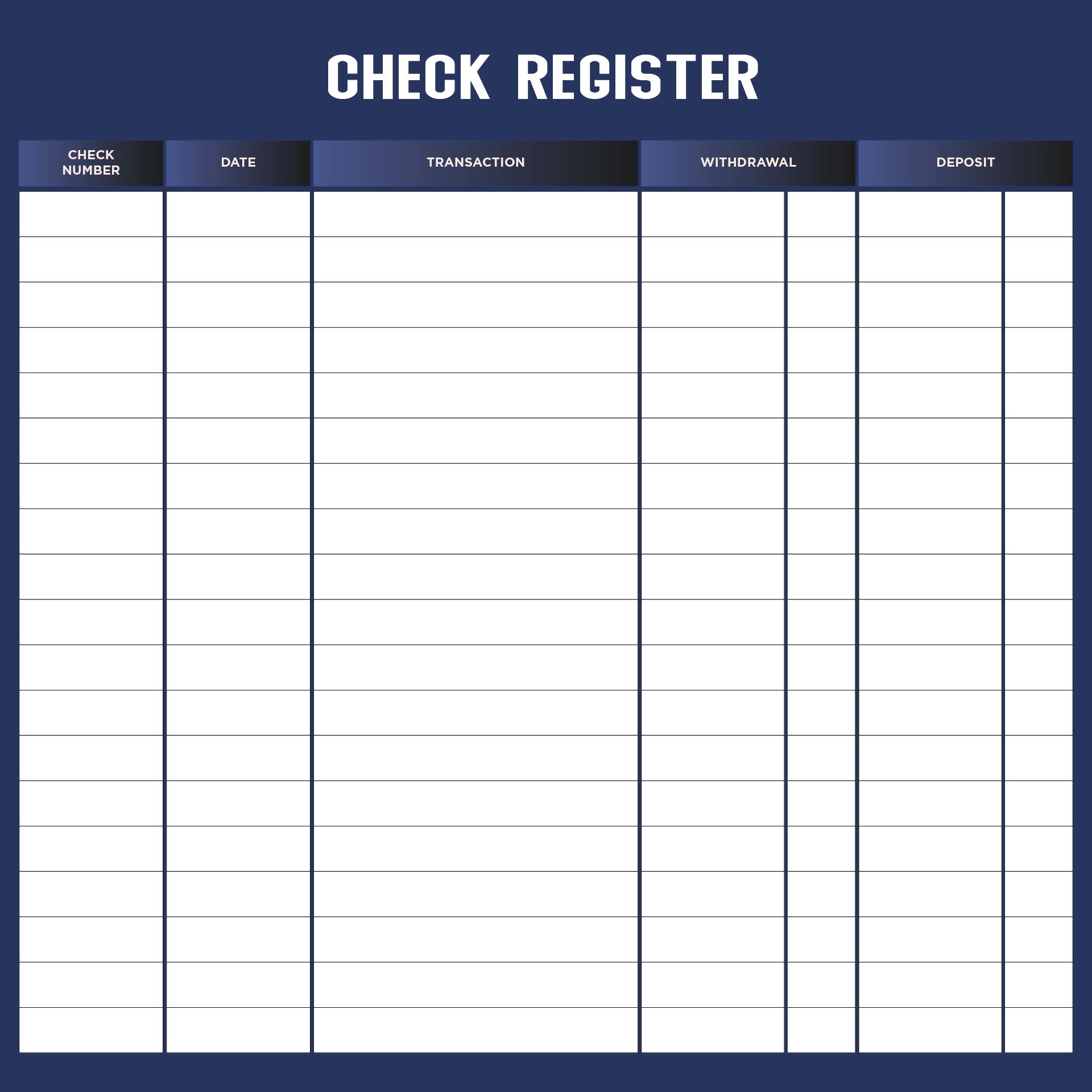 What Does A Checkbook Register Look Like Brady Tionvits