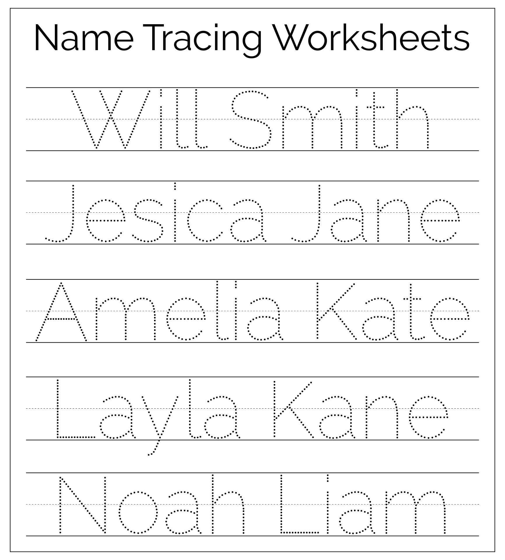 Free Preschool Name Tracing Template Printable Form Templates And Letter