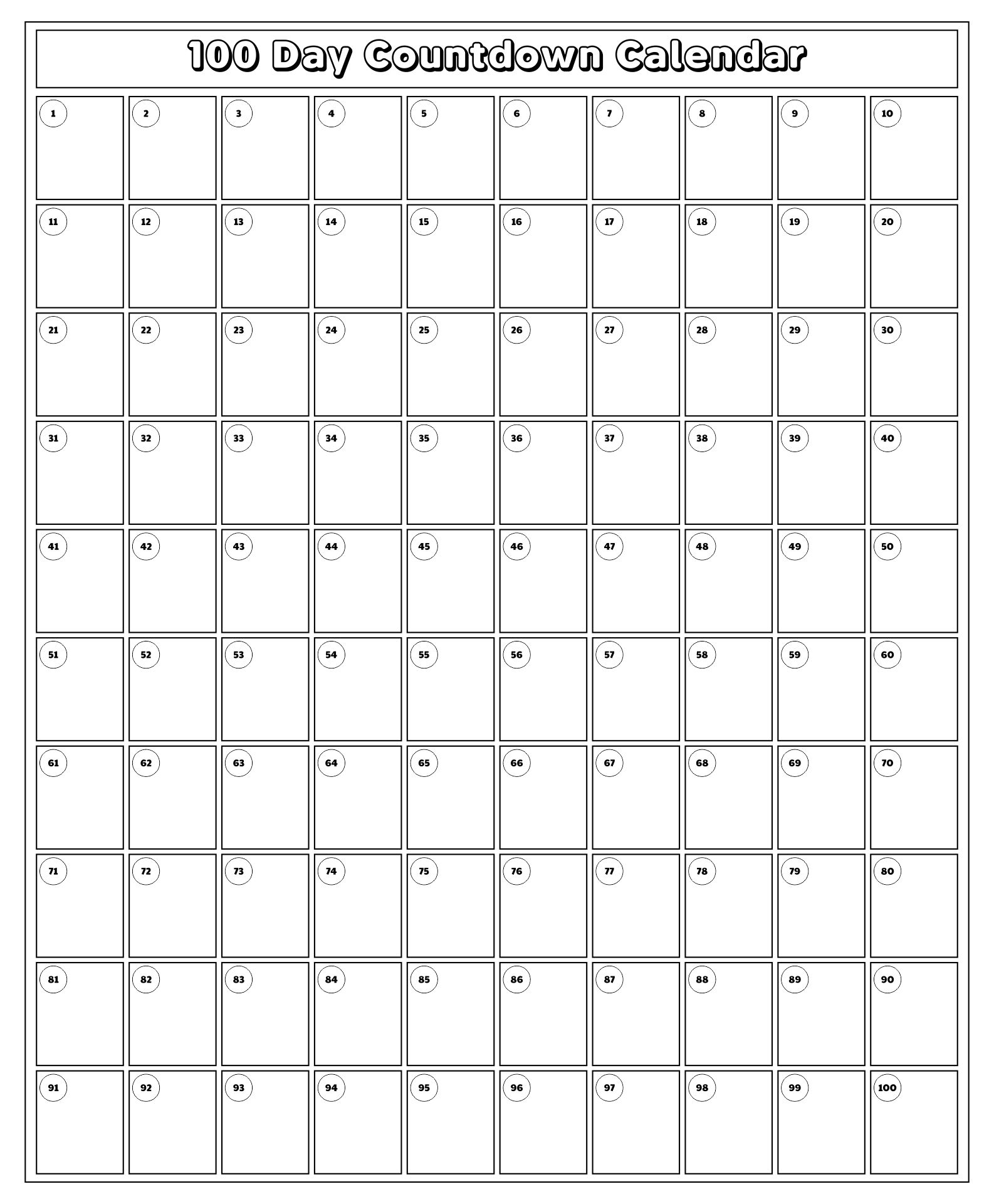 Countdown Chart Template Countdown Chart Template
