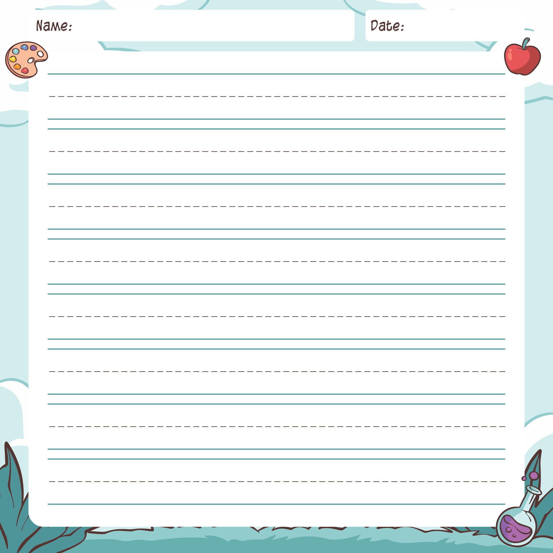 Printable Writing Paper Kindergarten