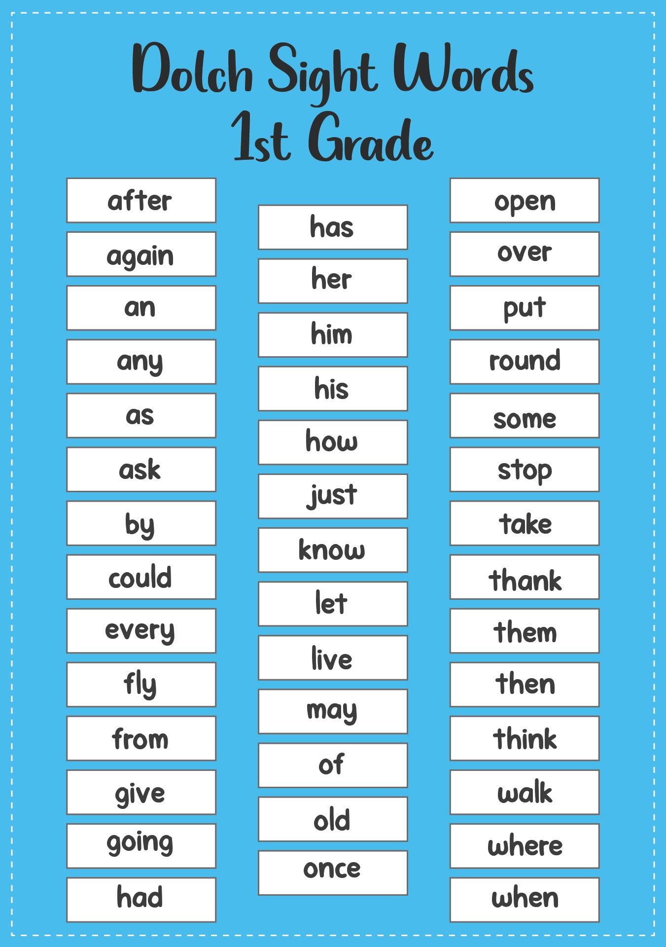 1st Grade Sight Words 10 Free PDF Printables Printablee 1st Grade Sight Words 10 Free PDF Printables Printablee