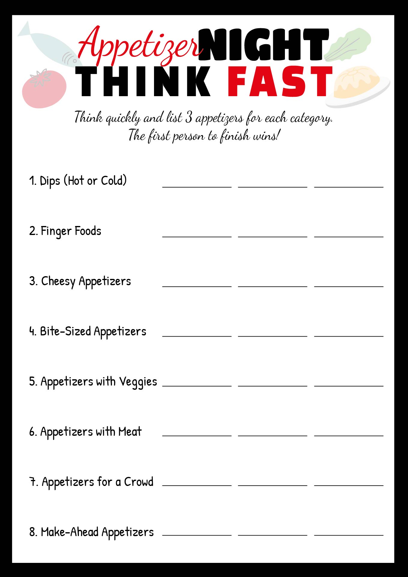 Board Game Food - 12 Free PDF Printables | Printablee