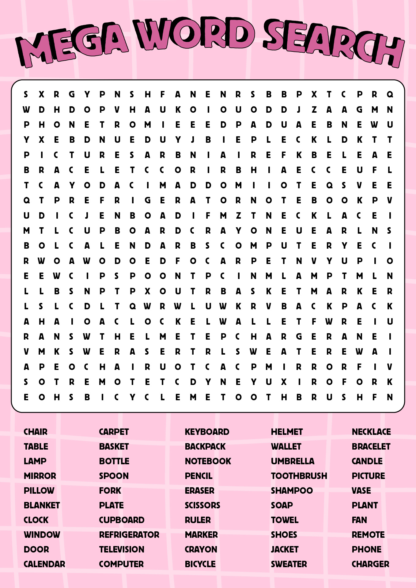 Mega Word Searches - 12 Free PDF Printables | Printablee